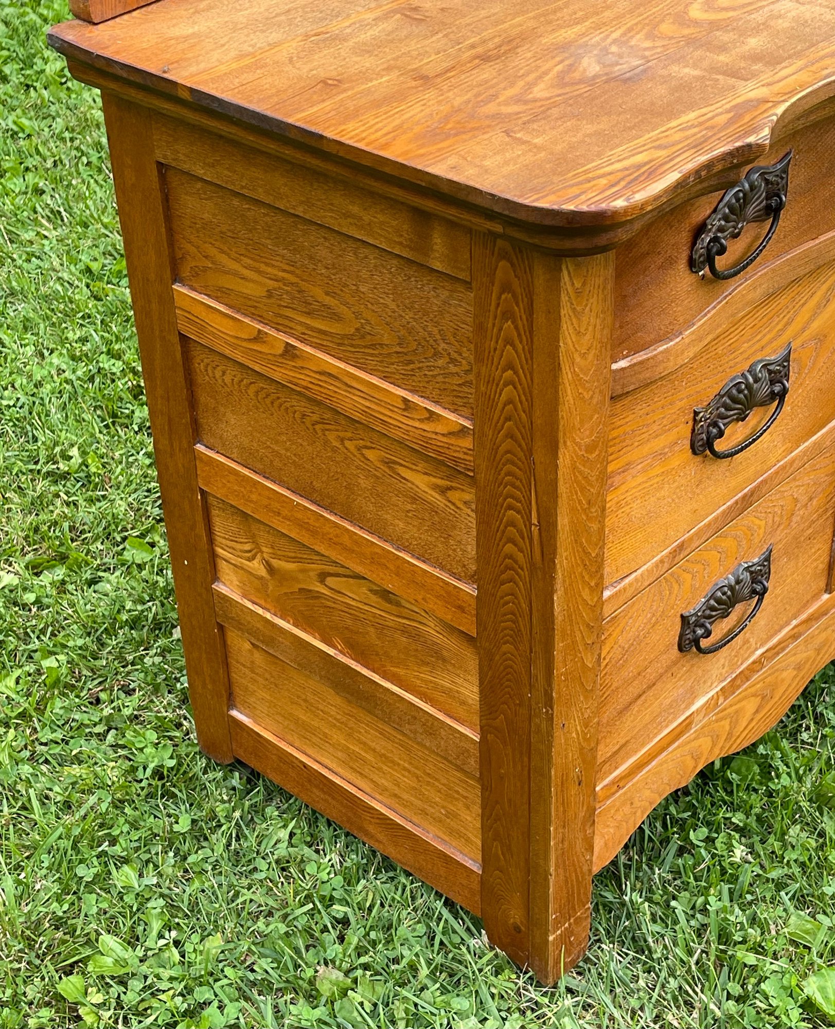 Antique Solid Oak Washstand Dry Sink With Towel Bar Rack & Original Hardware #2404 ...