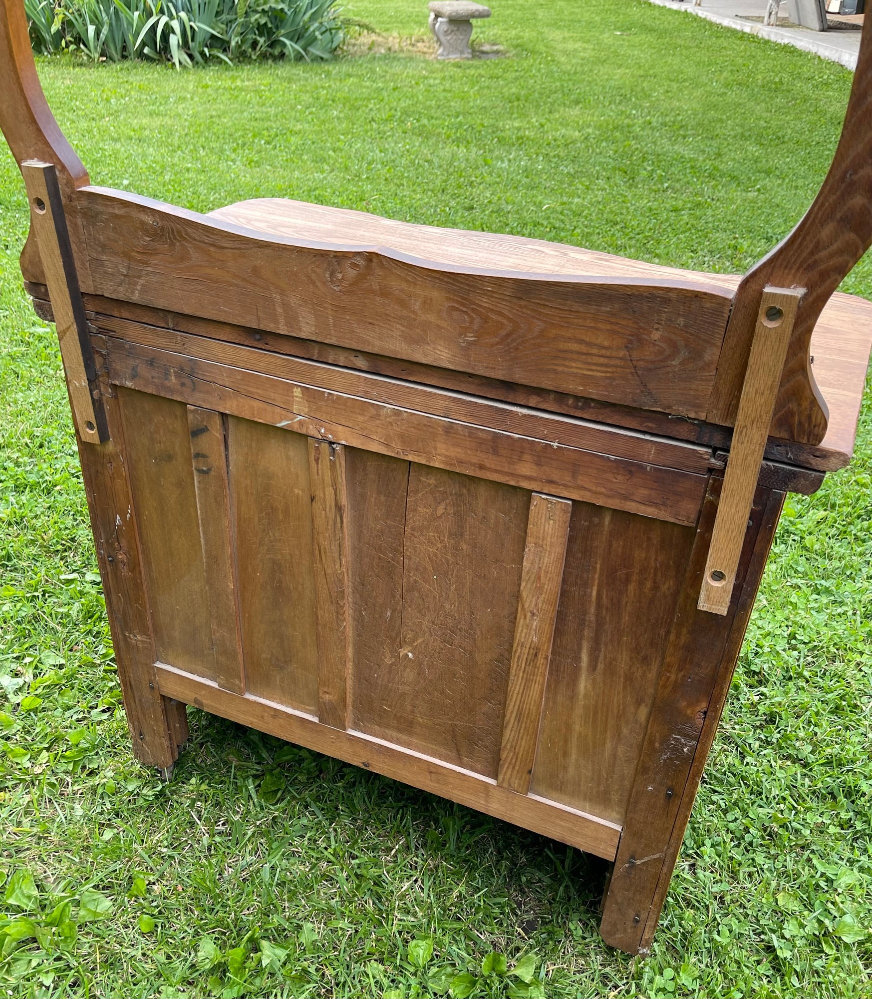 Antique Solid Oak Washstand Dry Sink With Towel Bar Rack & Original Hardware #2404 ...