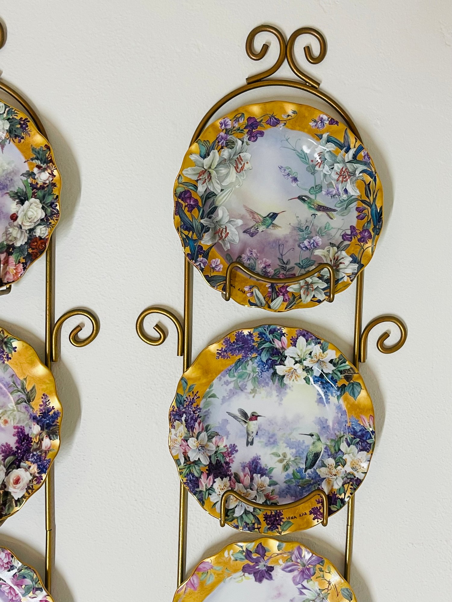 Group Lot Bradford Exchange Lena Liu Hand Painted Plates Racks Picture ...