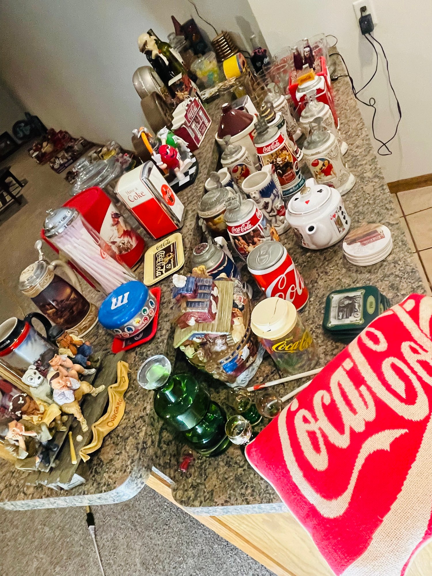 Huge Group Lot Coca Cola Collection Items Glasses Figurines Lights ...