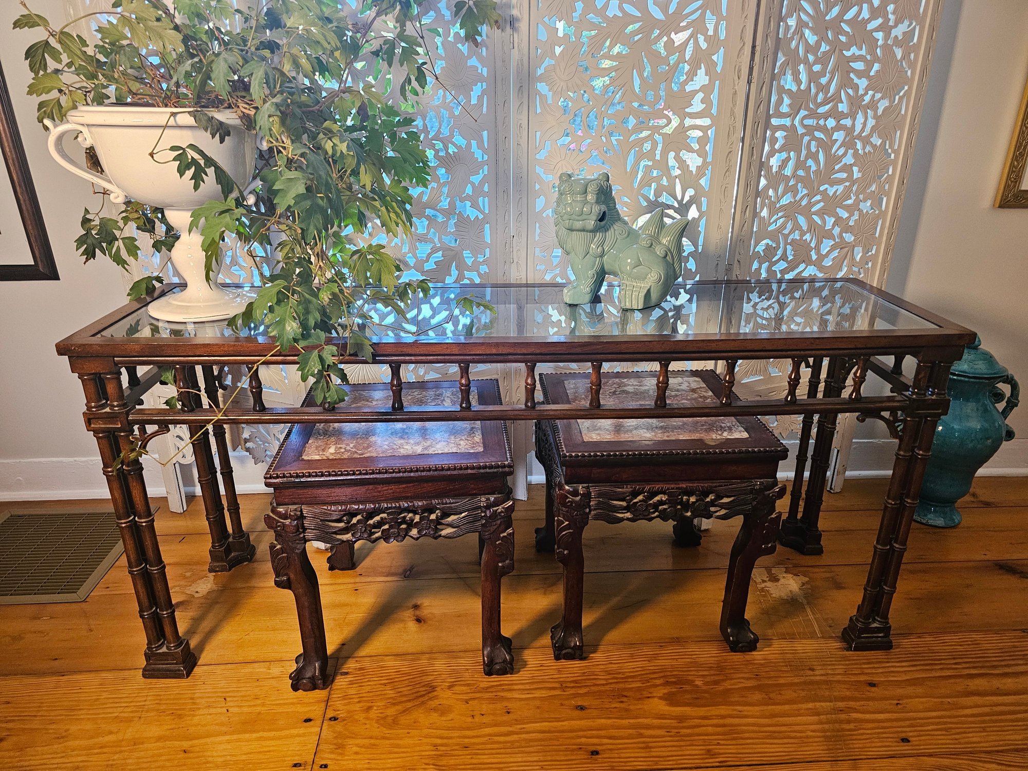 Vintage Asian Inspired Table And Nesting Seats/tables #7907 ...