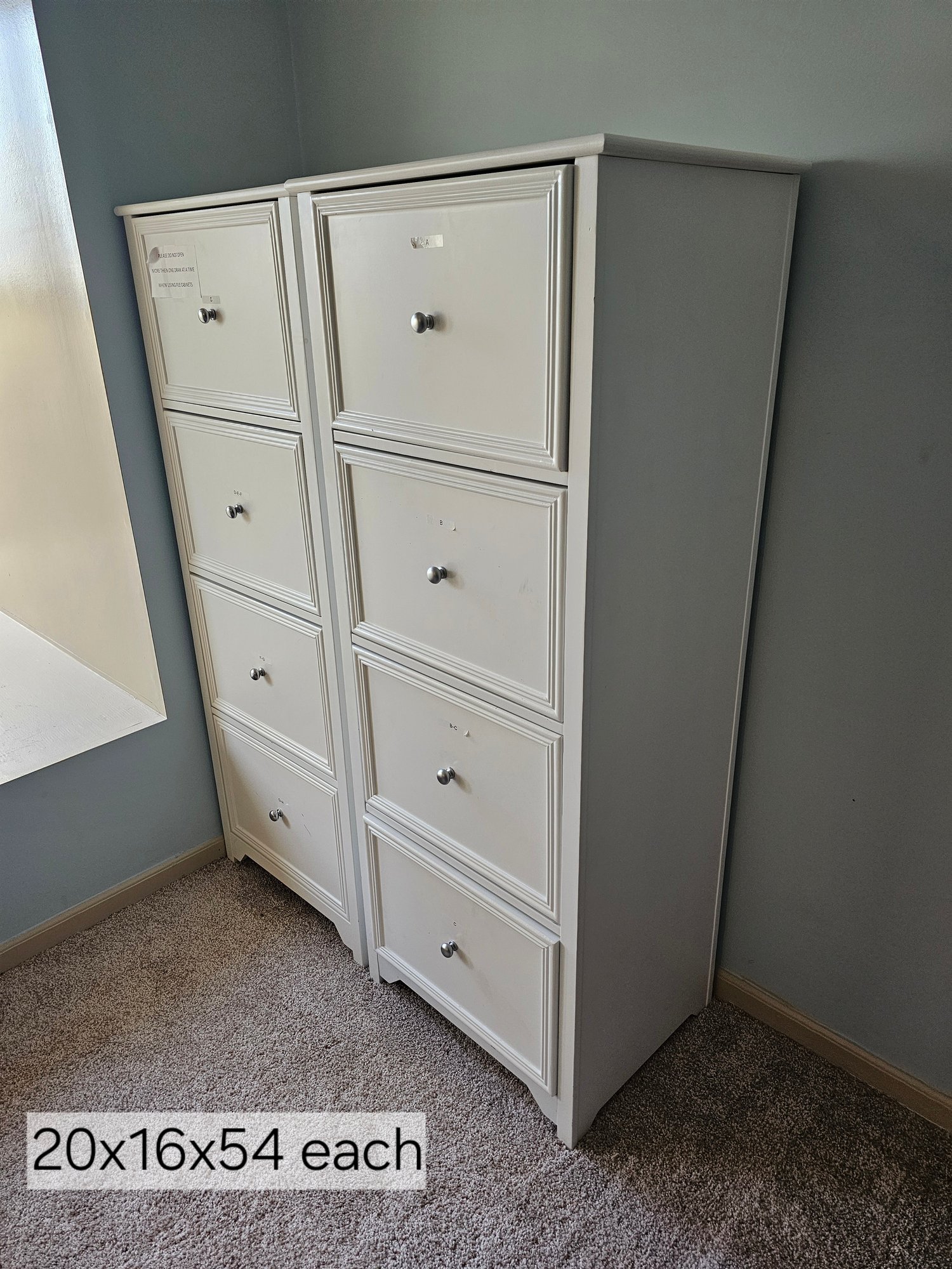 Pair Of White File Cabinets #8386 | Auctionninja.com