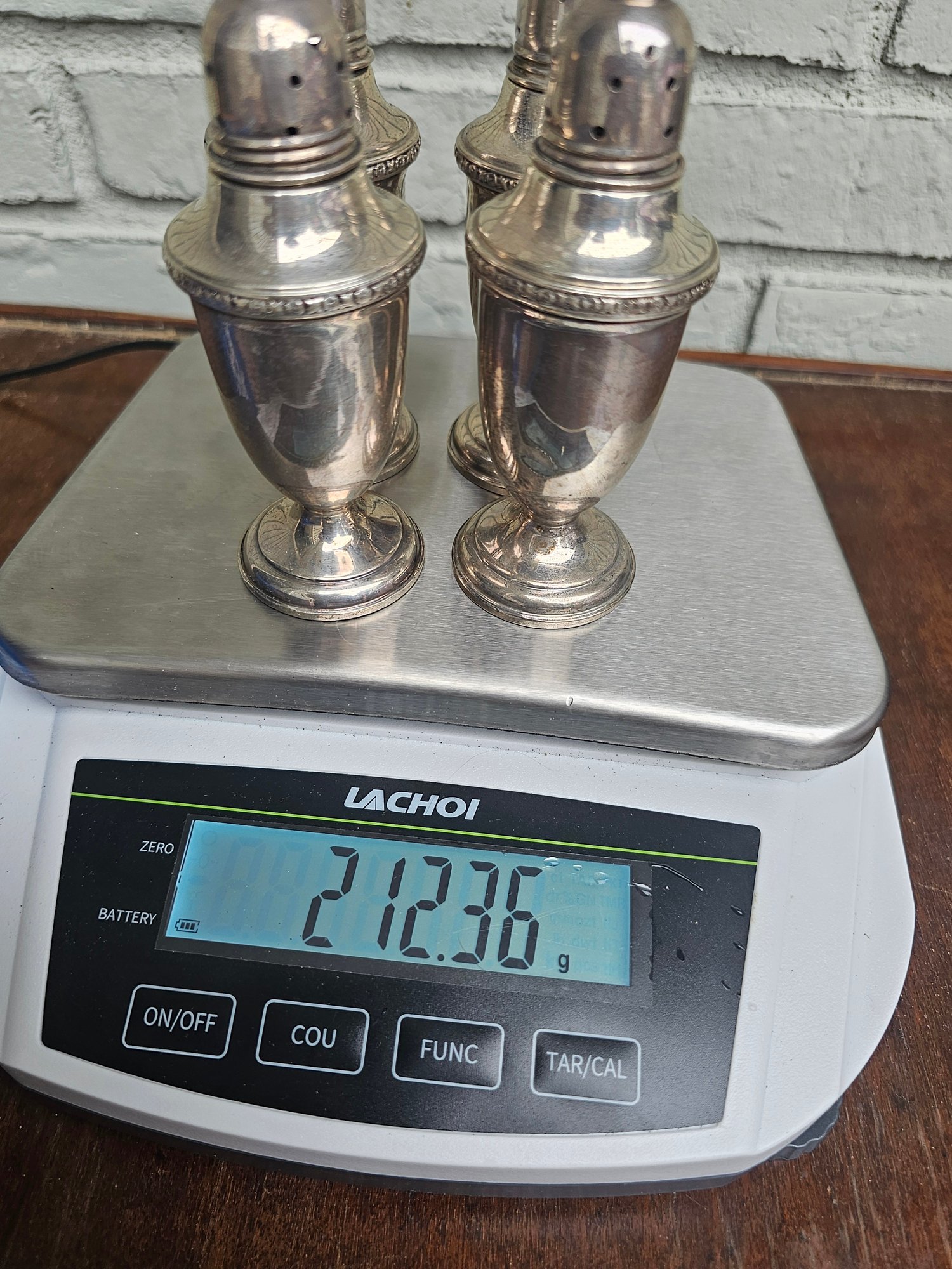 Group Of Four Weighted Sterling Salt And Pepper Shakers #9900 ...