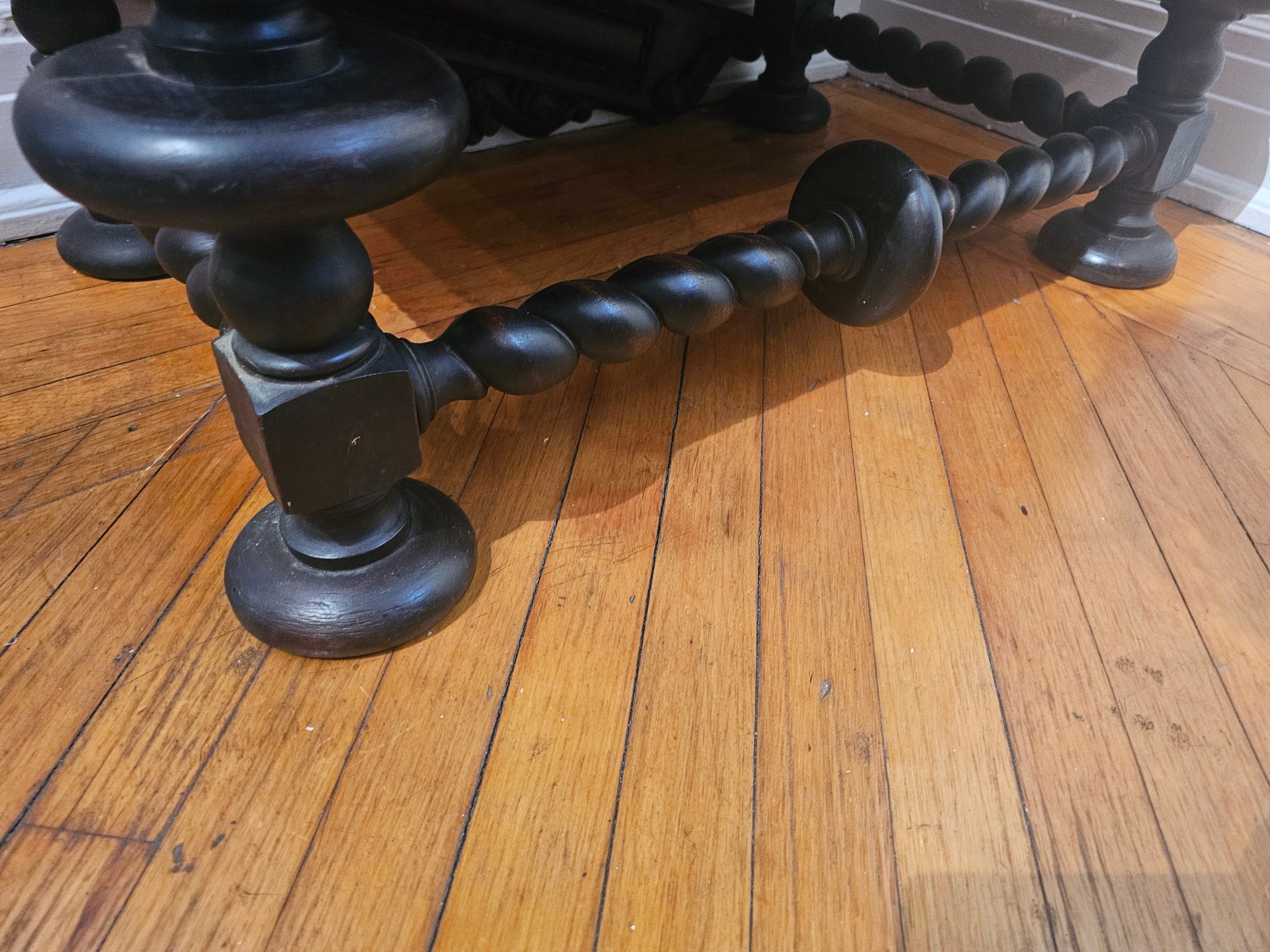 Heavily Carved Spanish Colonial Style Wood Bar #10185 | Auctionninja.com