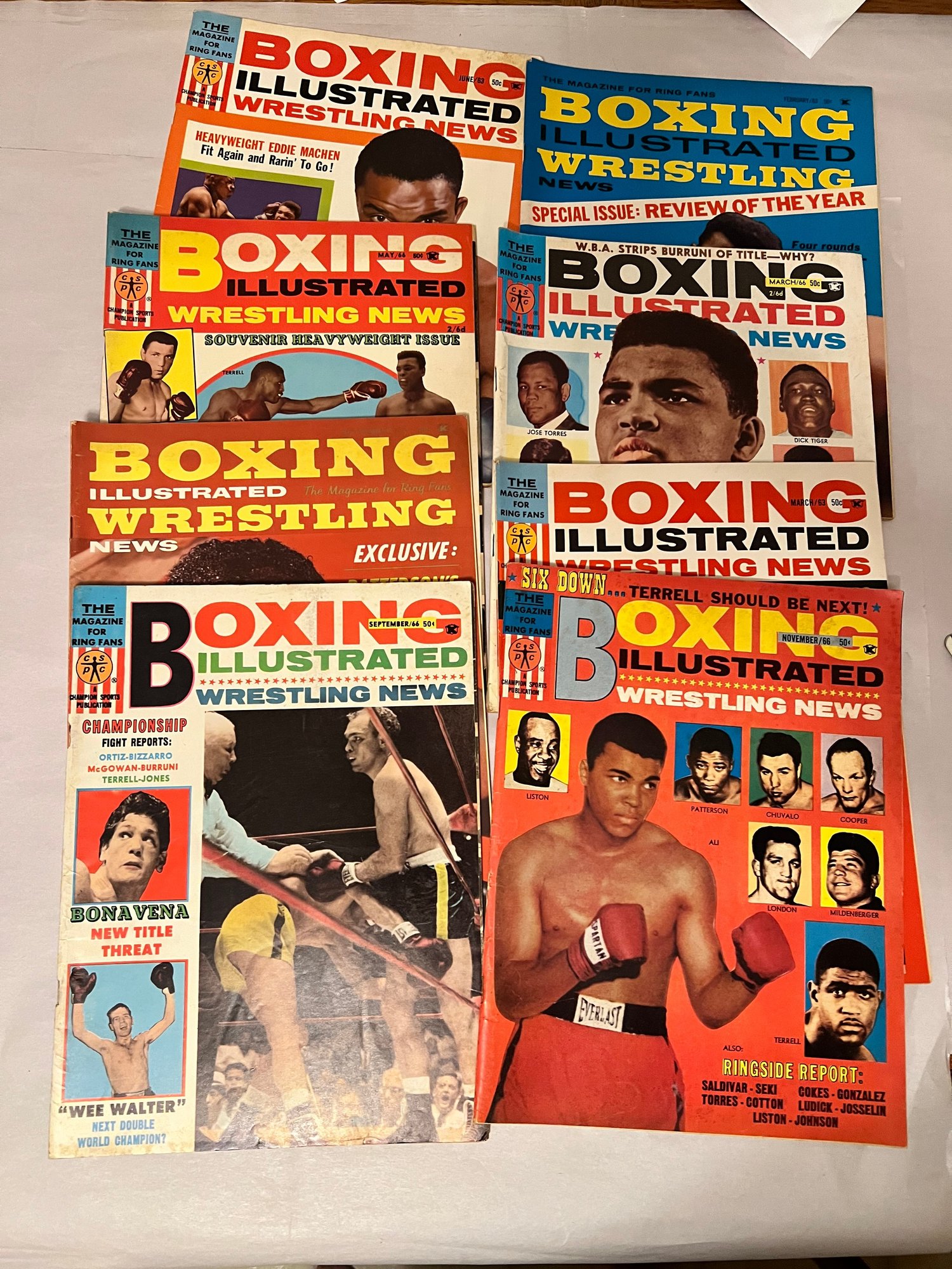Vintage 1960s Boxing Wrestling Magazines (qty 8) #2991 | Auctionninja.com