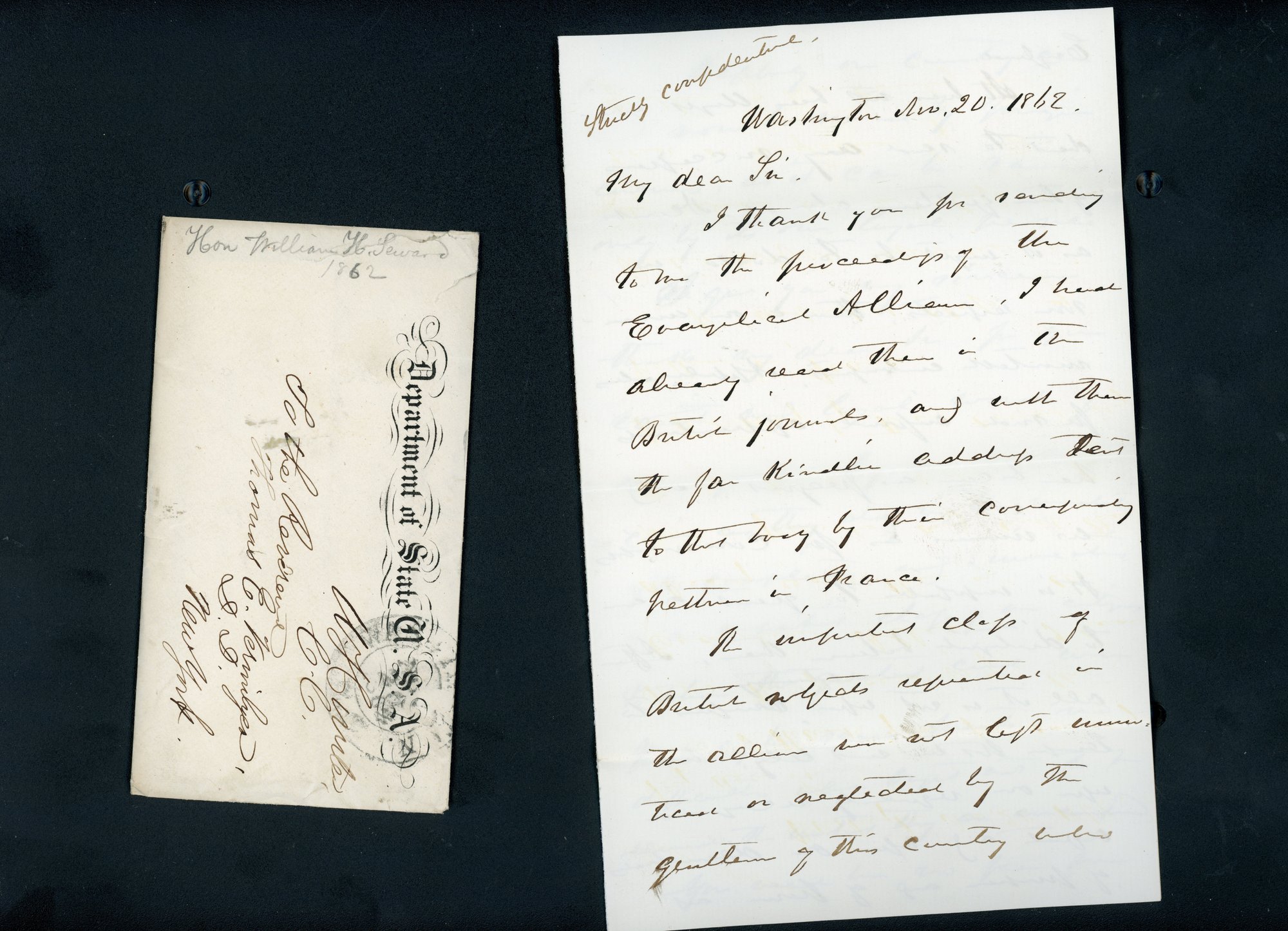 Postal: 1862 Free Frank Department Of State Envelope With 2 Letters ...