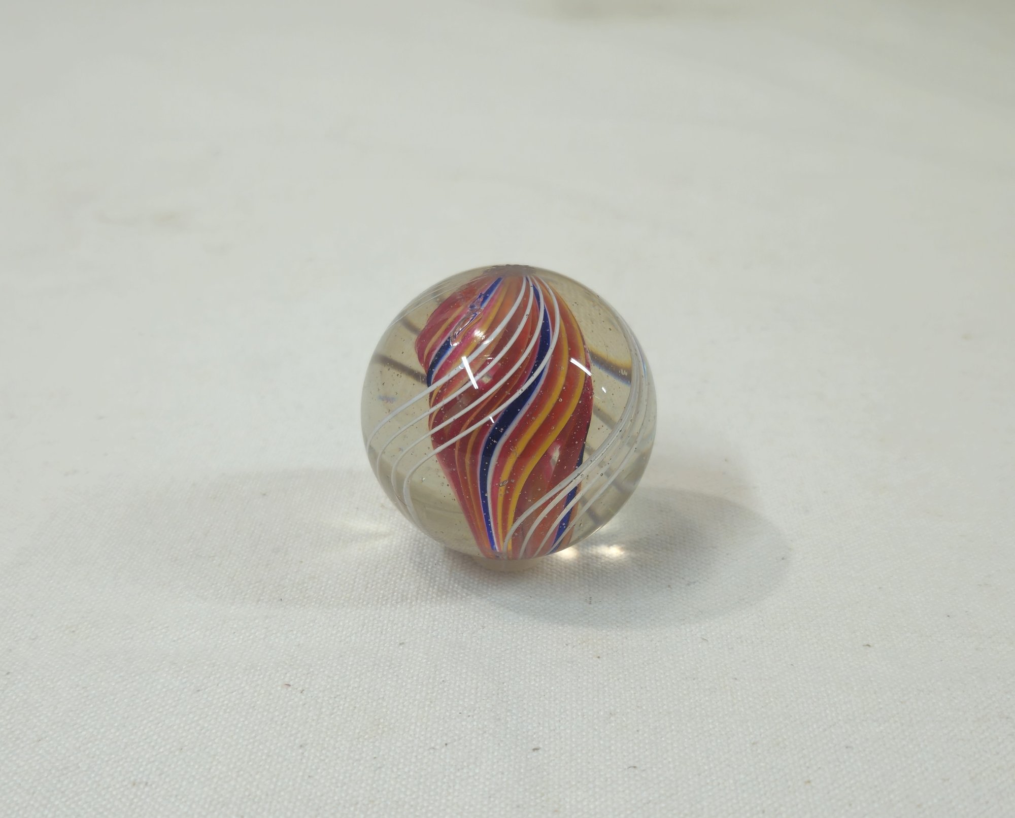 Antique 1.79" German Handmade Divided Core Swirl Glass Marble #4101 ...
