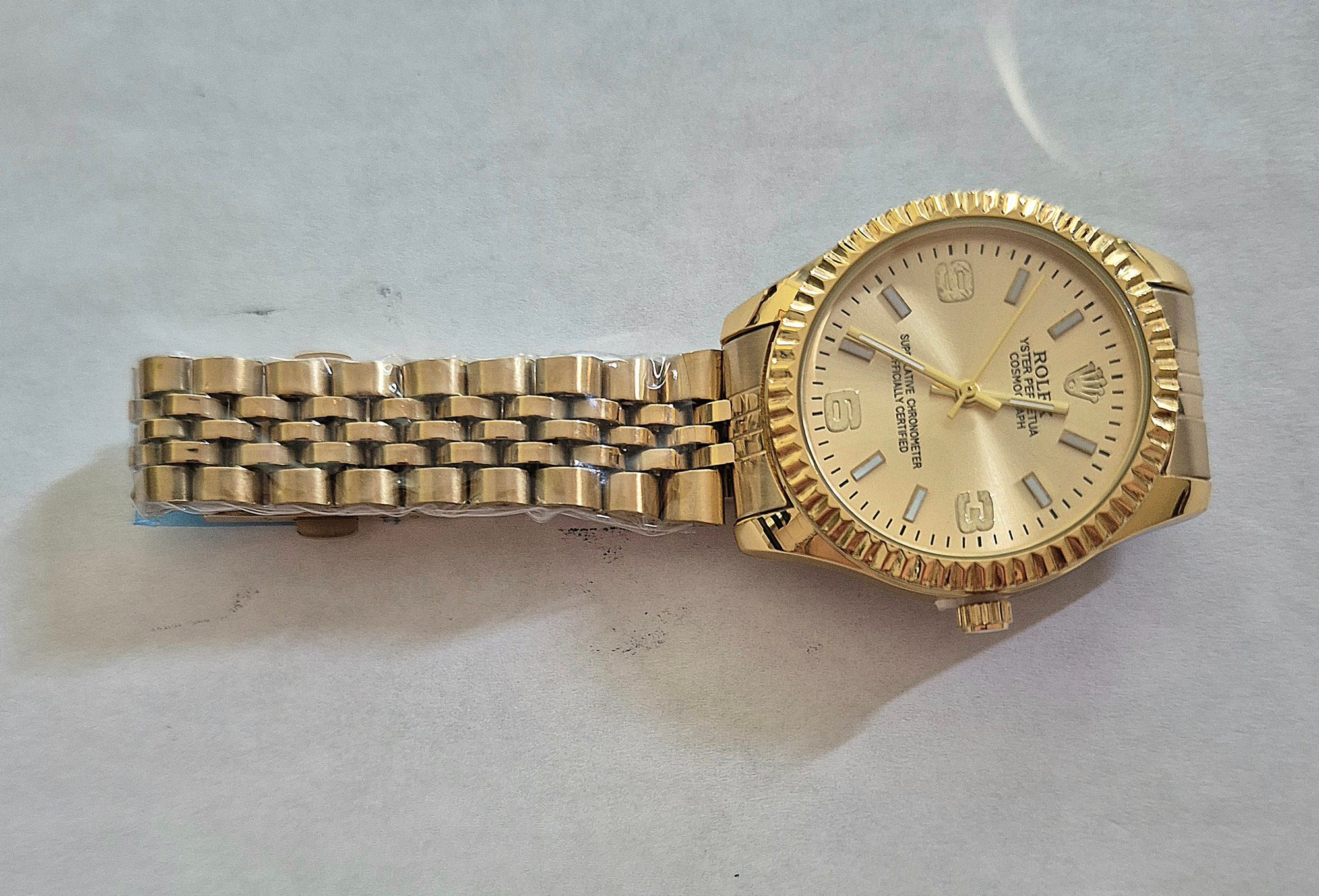 BRAND NEW ROLEX "REPLICA" GOLD PLATED WOMENS WRIST WATCH READ ...