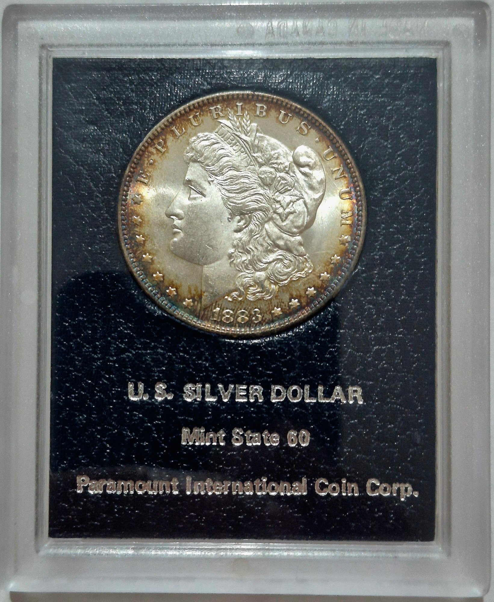 RARE BEAUTIFULLY TONED 1883 MORGAN SILVER DOLLAR MS-60 IN A ORIGINAL ...
