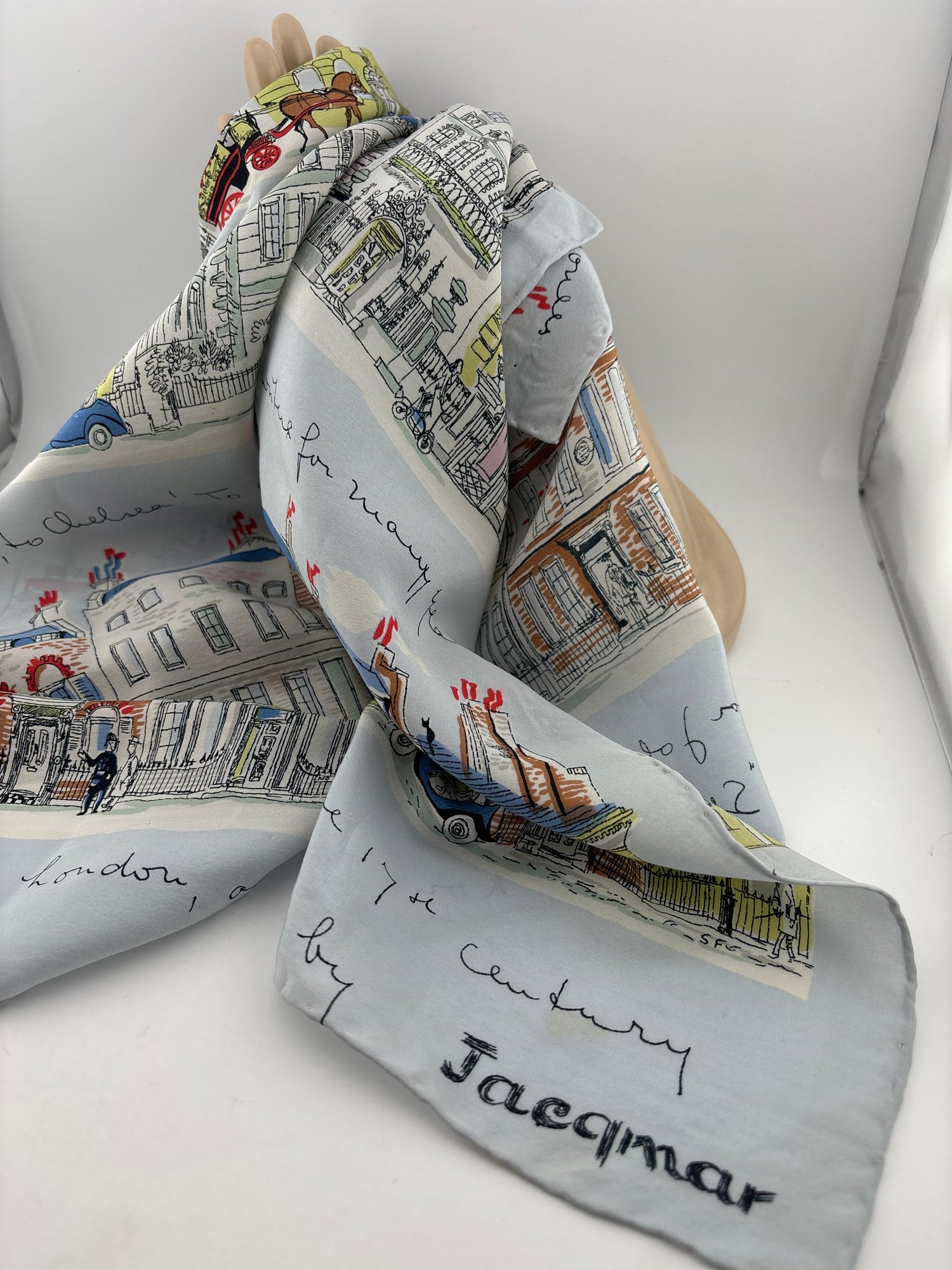 Vintage JACQMAR Streets Of London Silk Scarf #2380 | Auctionninja.com