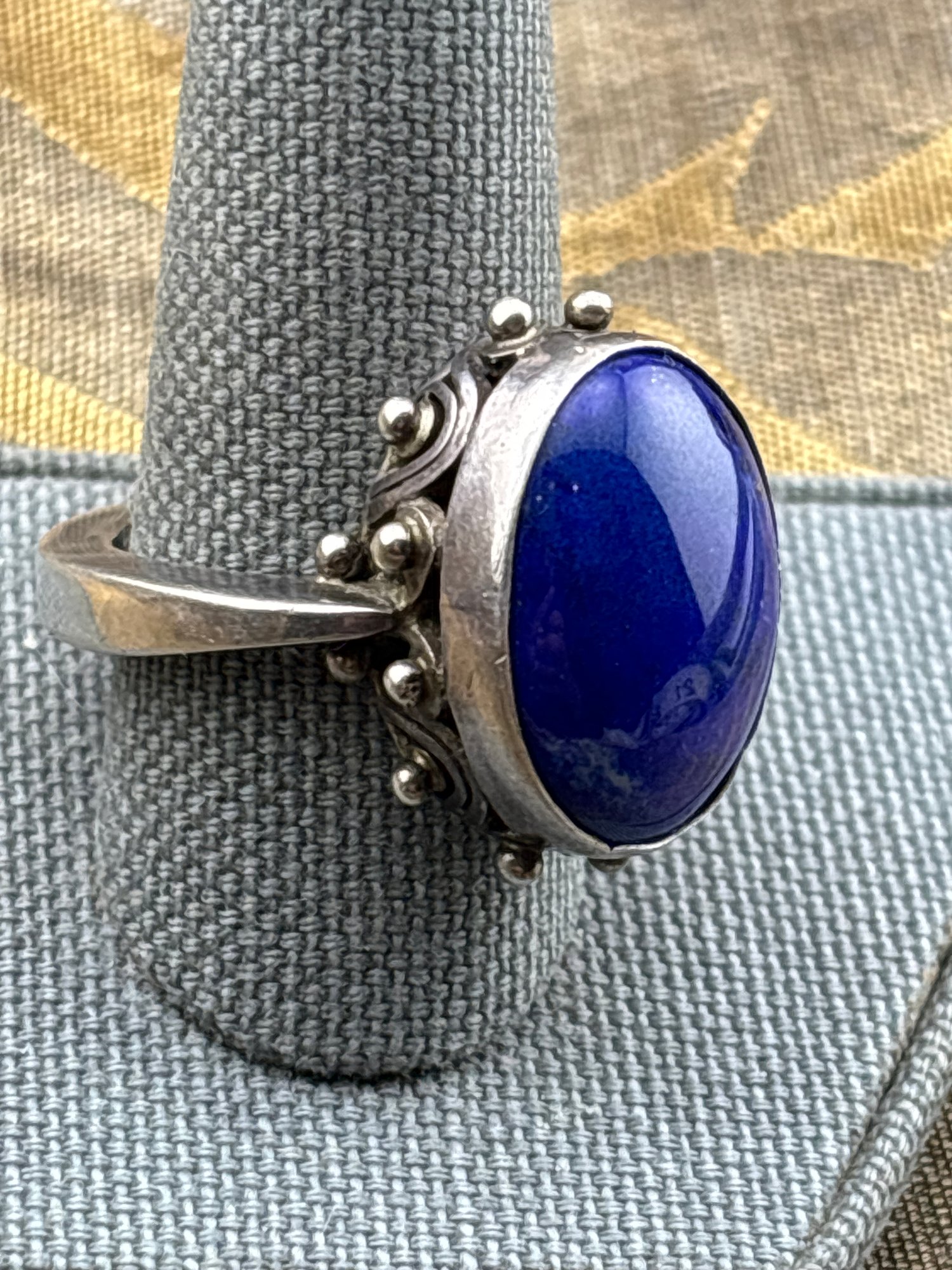 Fantastic Heavy Lapis Sterling Silver Ring #3439 | Auctionninja.com