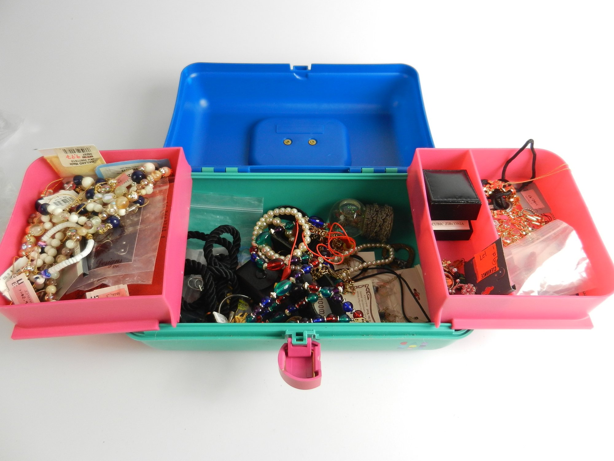Vintage 90s Caboodle Box With Costume Jewelry Contents (JA41) #3367 ...