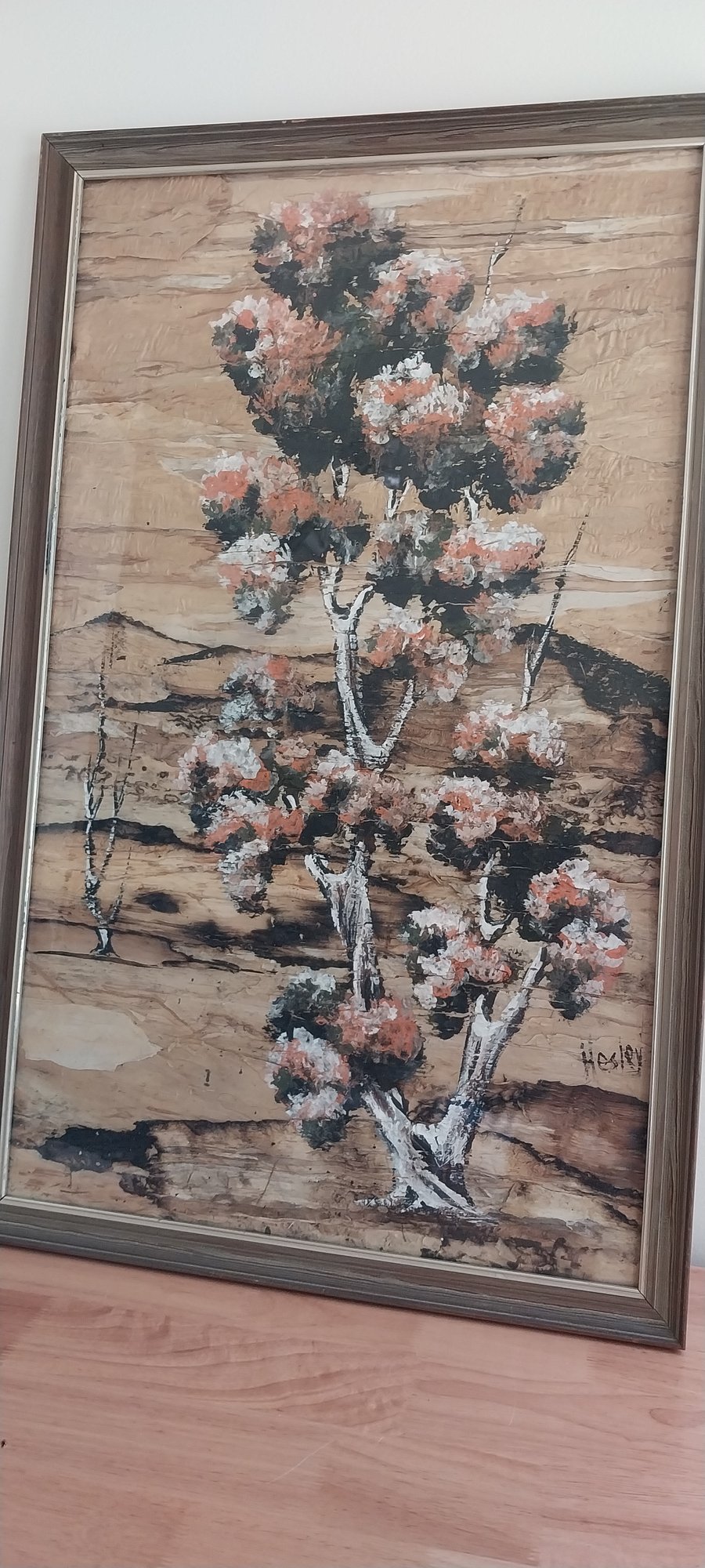 Joy Wesley Lamperd Vintage Bark Painting (ES-17) #3985 | Auctionninja.com