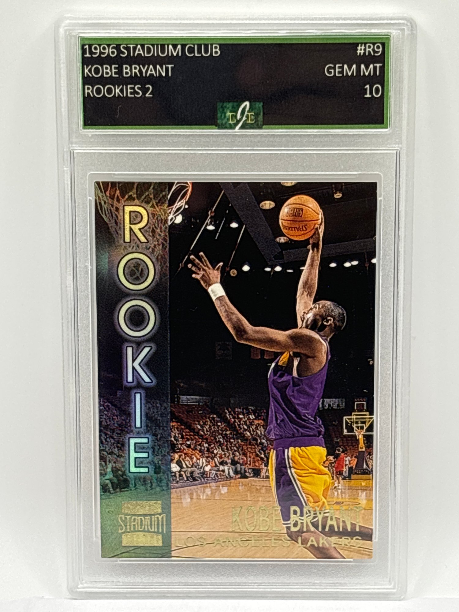 1996 STADIUM CLUB #R9 KOBE BRYANT ROOKIE GOLD FOIL HOLO PROFESSIONALLY ...