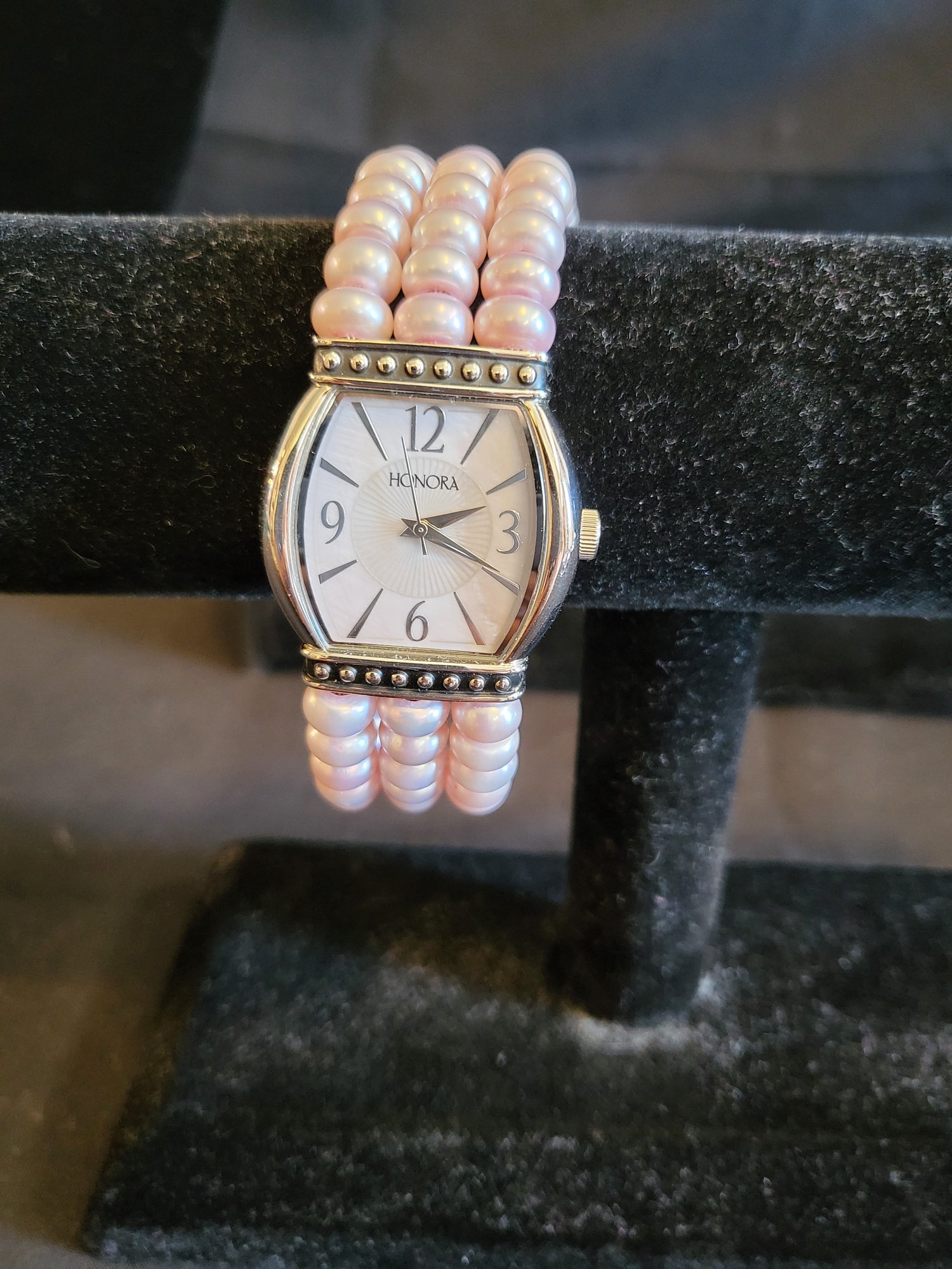 Honora Stainless Lilac Pearl Band Watch #9420 | Auctionninja.com