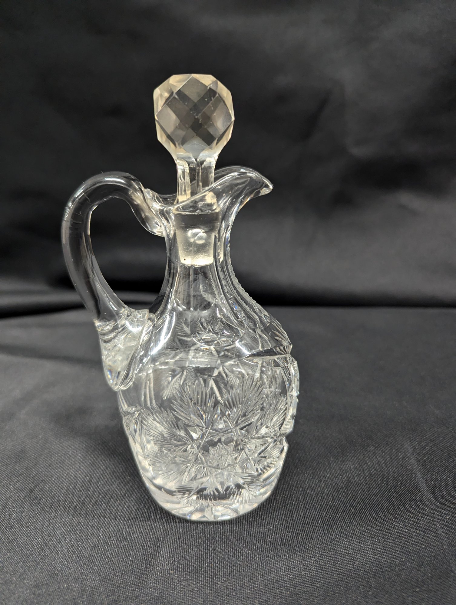 Antique Cut Glass Cruet Decanter With Hobstar Motif #6423 ...