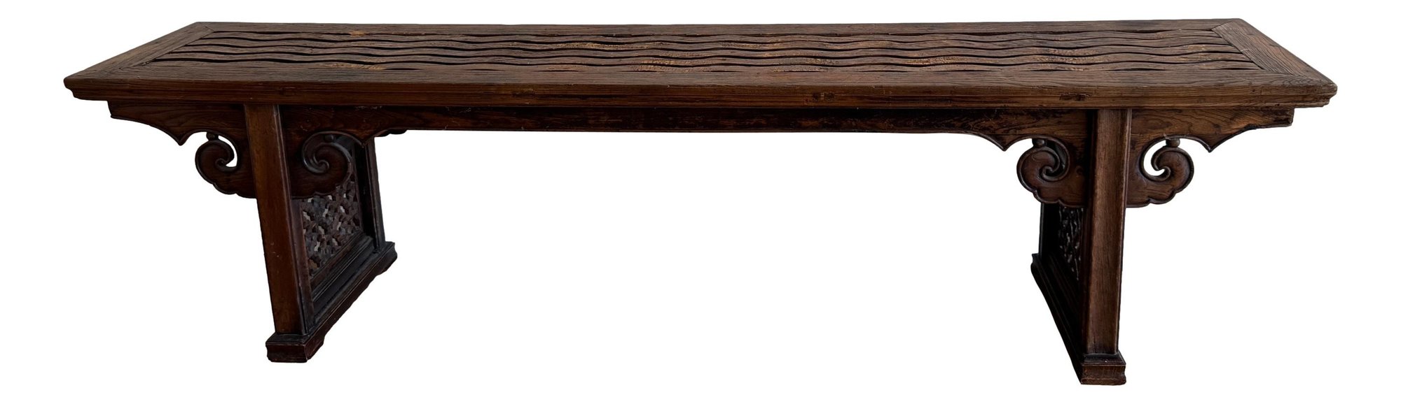 Long, Teak Alhambra Style Temple Bench #4169 | Auctionninja.com