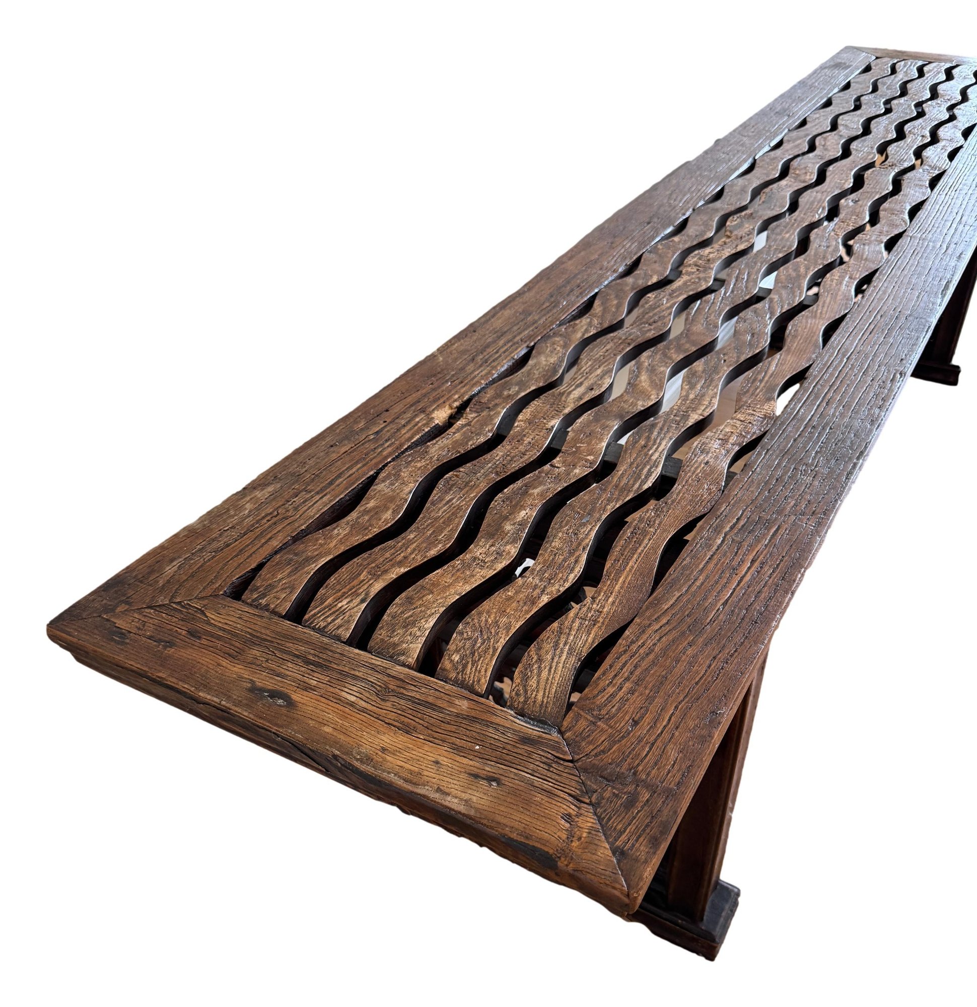 Long, Teak Alhambra Style Temple Bench #4169 | Auctionninja.com
