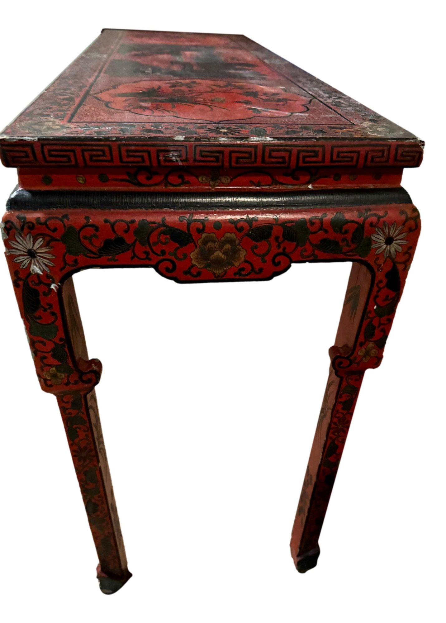 Red Chinoiserie Console Table #4464 | Auctionninja.com