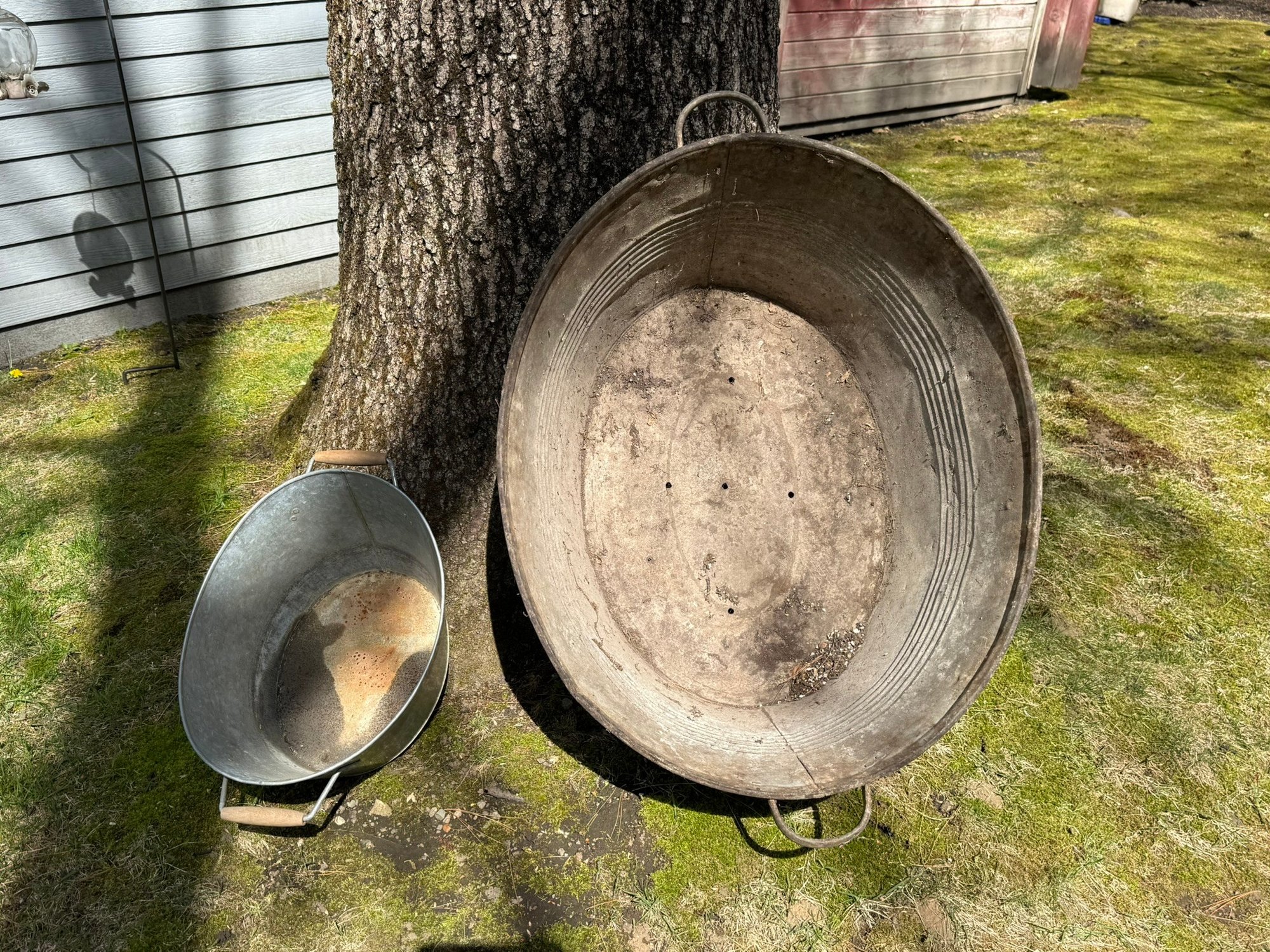 BY/ 2pcs - Galvanized Steel Tubs - Large Vintage Made In Belgium And ...