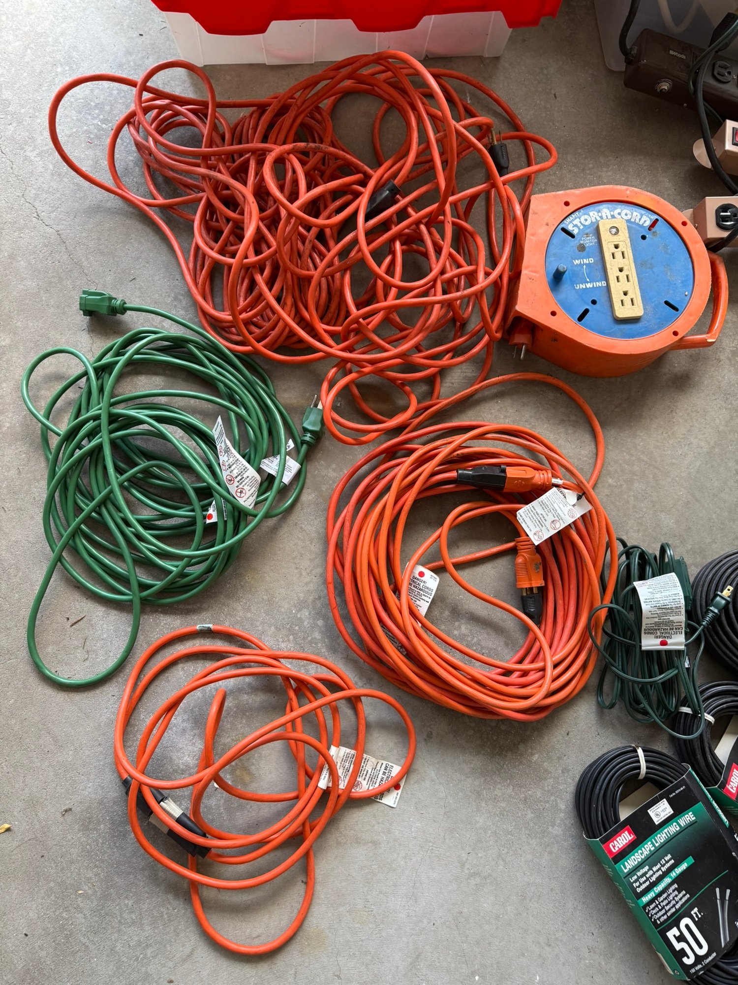 G/ Box And 2 Bins - Large Variety Of Extension Cords, Power Strips ...