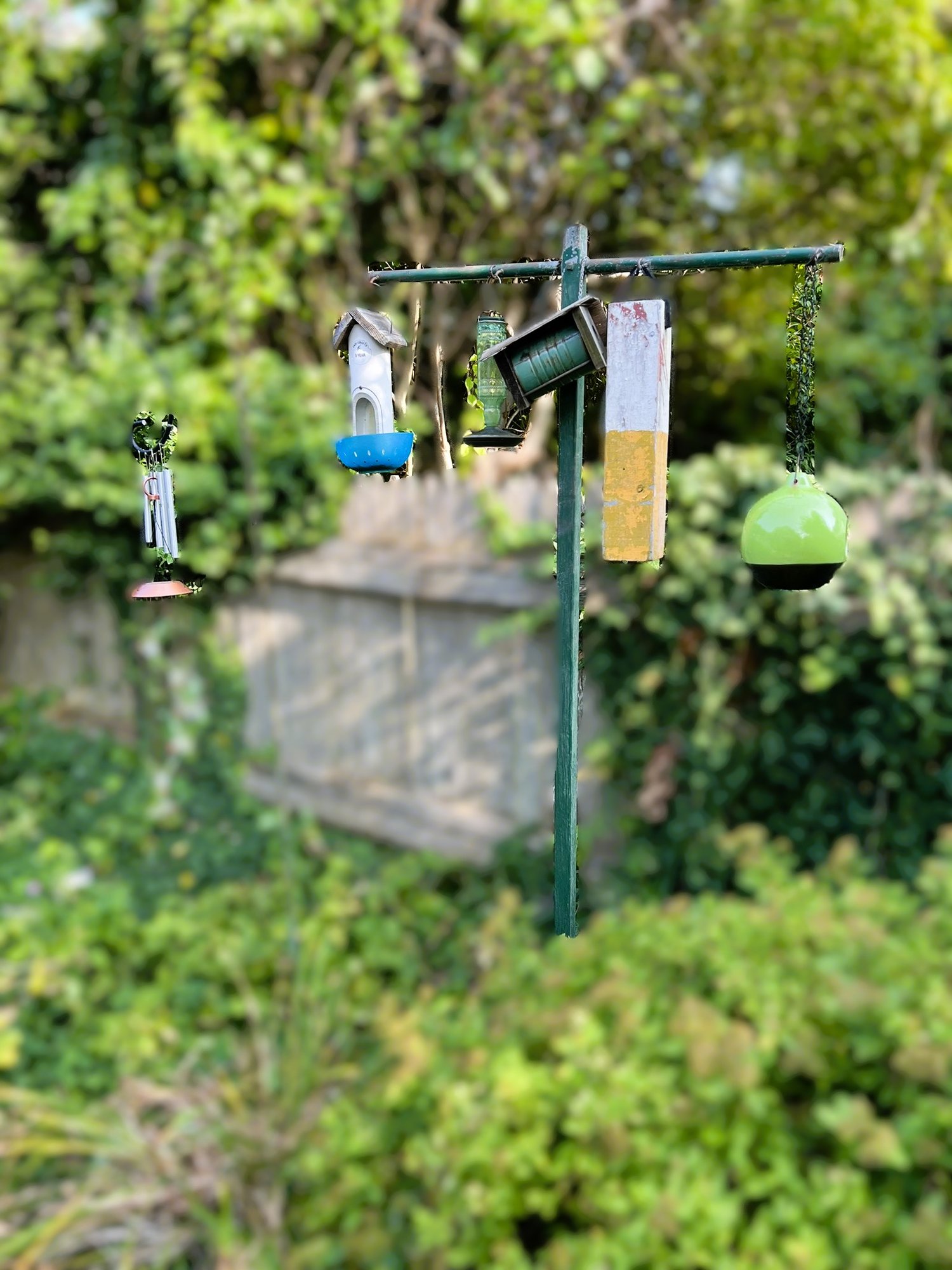 BY/ 8pcs - Yard Hang Ups - Shepherds Hook, Mobile Hummingbird W Solar ...