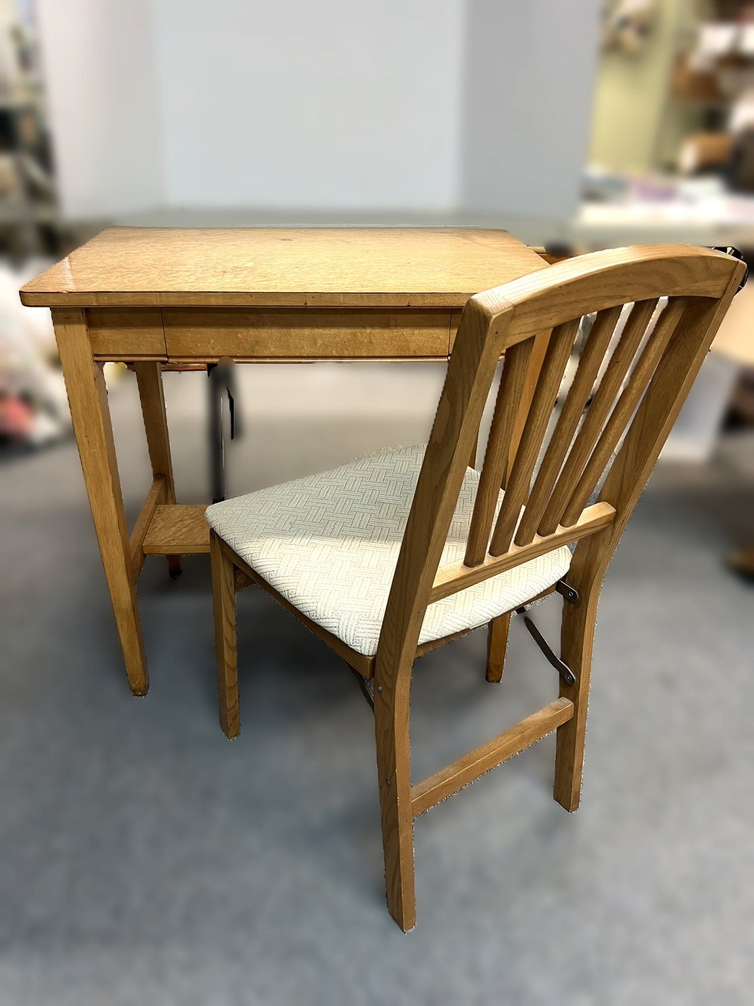 CR/A 2pcs - Maple Desk -table W One Drawer And Folding Wood And ...