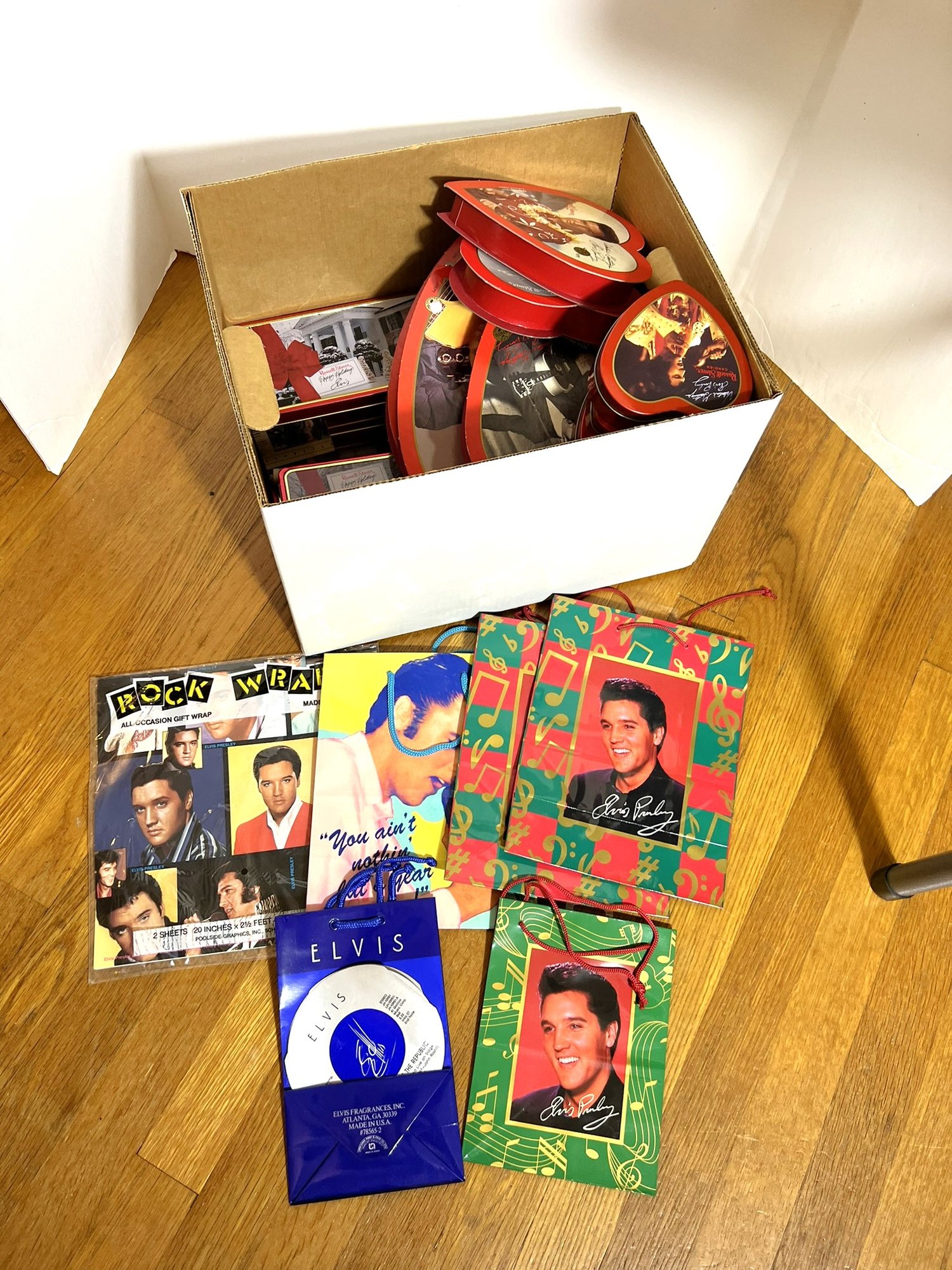 3B/ Box - Assorted Elvis Gift Bags, Wraps, Tins And Heart Shaped Boxes ...