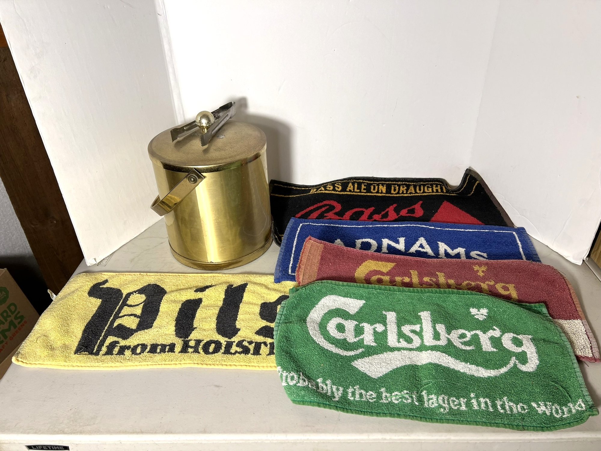 CB/ 6pcs - Metal Ice Bucket And Beer Branded Bar Towels: Bass ...