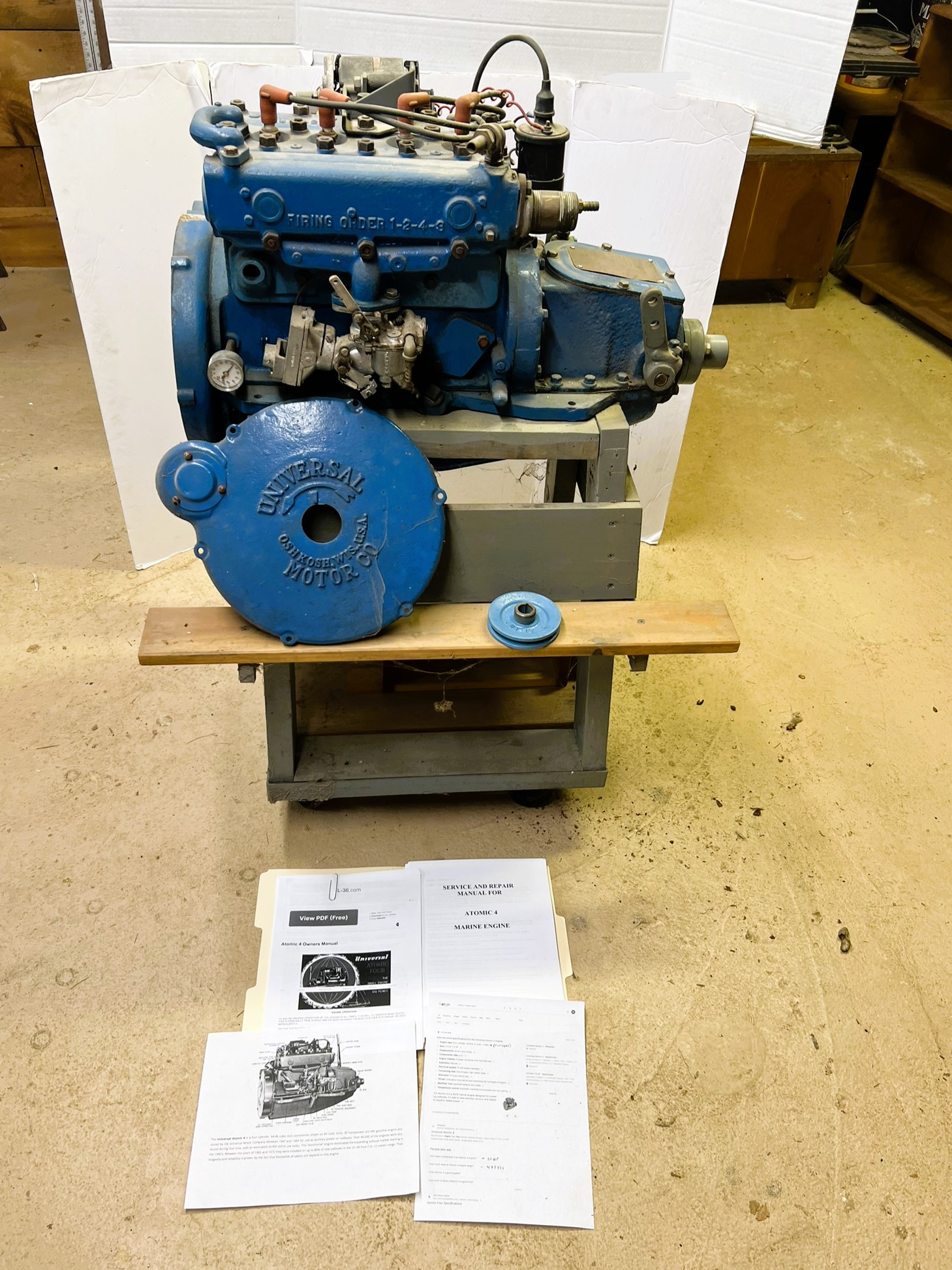 CT/ Complete Atomic 4 "UJ" Vintage Sailboat Engine W Transmission ...