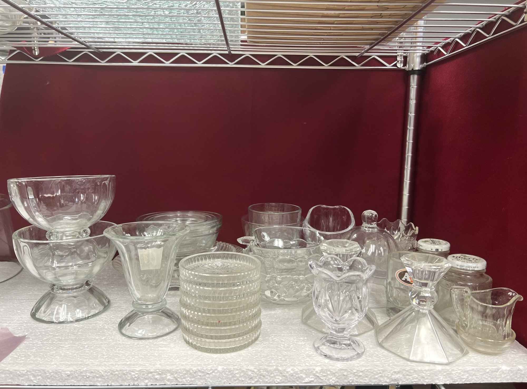 36 Pc Glass - 3 Dessert Bowls 1 Libbey, 2 Liberty Bell Olive Jars, 6 ...