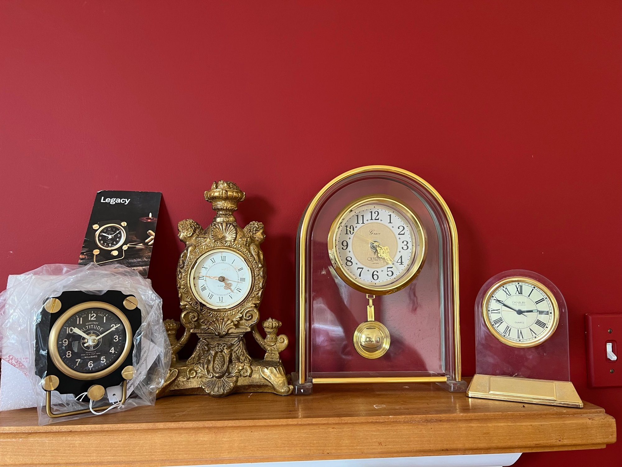 FR/ 4 Mantle Clocks - New Pendulux Legacy Blk & Meta Altimeter Motif ...