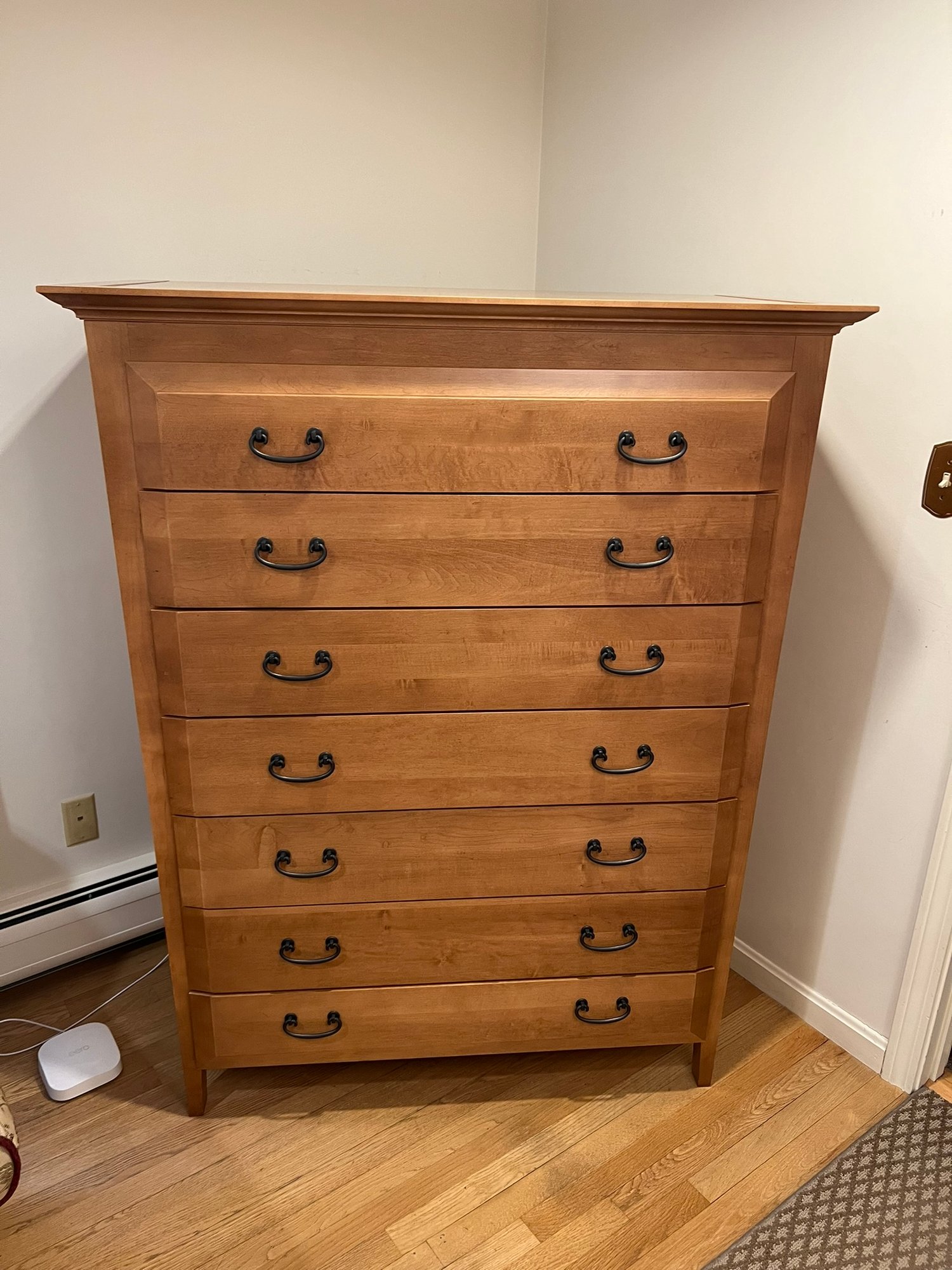 2H/ Gorgeous Tall 7 Drawer Wood Dresser, Metal Pulls - Shermag "Tuscany ...