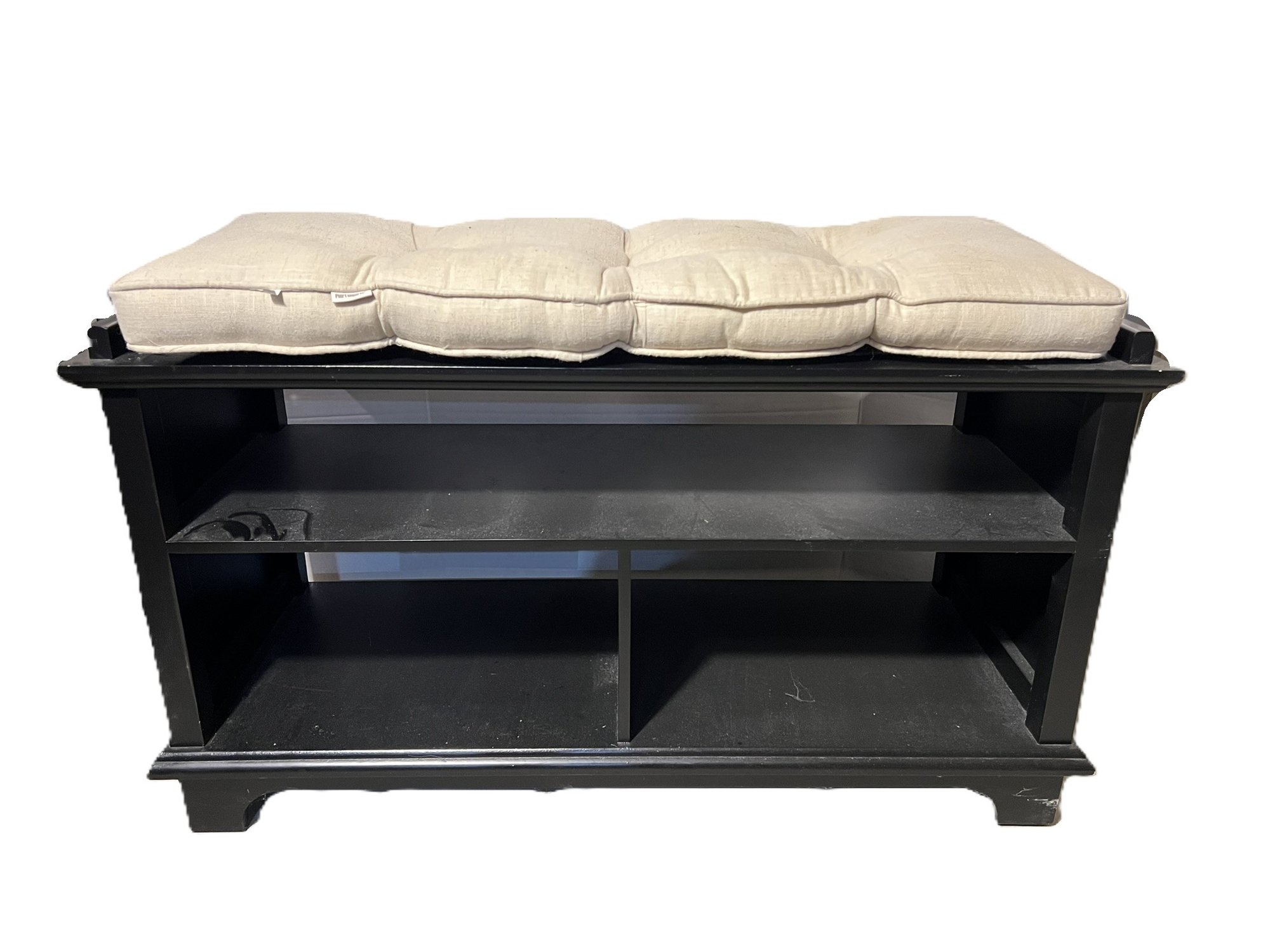 LLU/ Pier 1 Imports Black Entryway Bench With Open Storage Beneath And ...