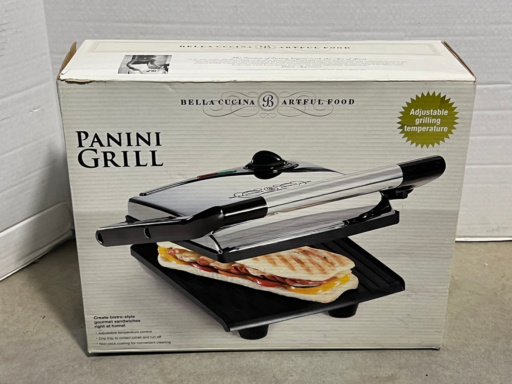 LLU/ New In Box - Panini Grill By Bella Cucina #29205 | Auctionninja.com