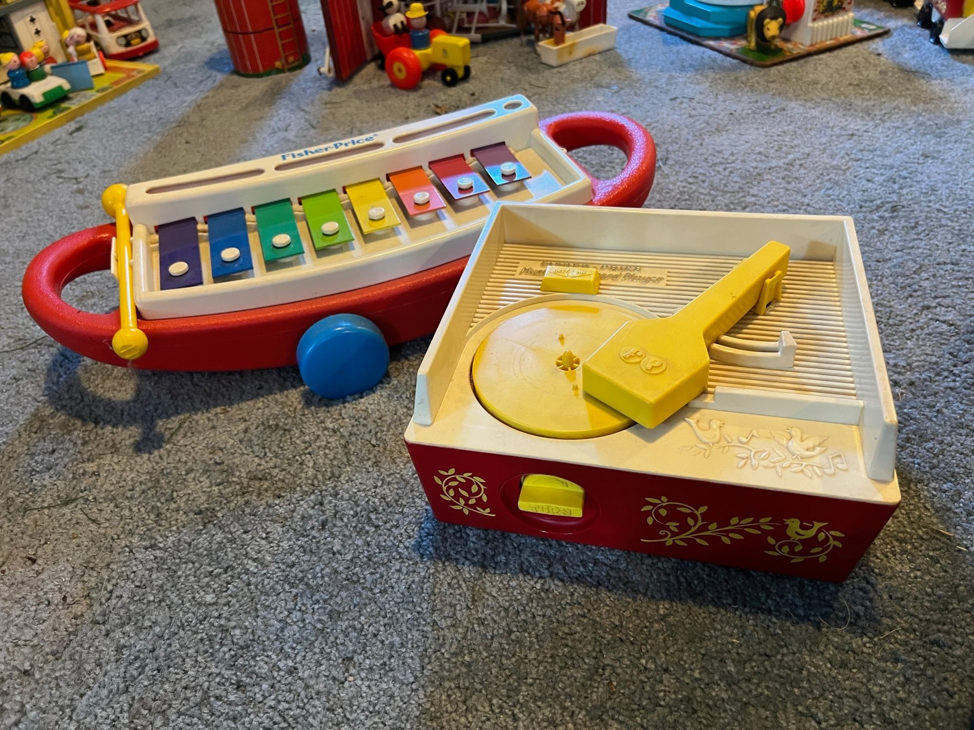 LFR/ 2 Fisher Price Items - Record Player With Records And Xylophone ...