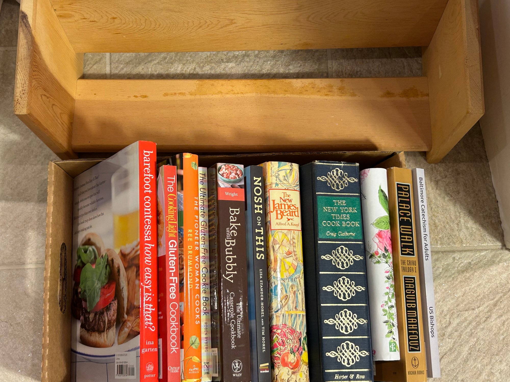 EP/ Box And Loose - Wood Single Shelf, 10 Books: Mostly Cookbooks ...