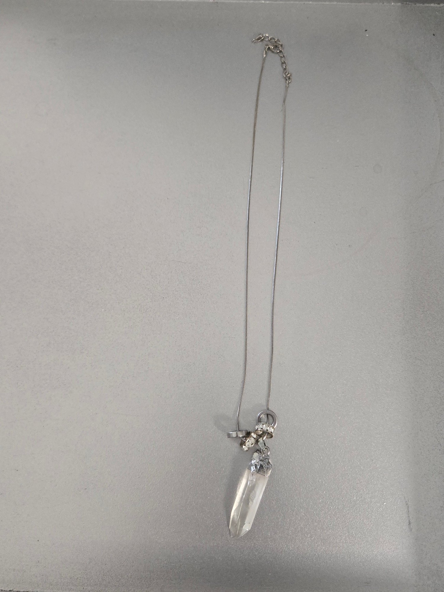 Crystal Pendent With 4 Charms And Silver Chain #11235 | Auctionninja.com