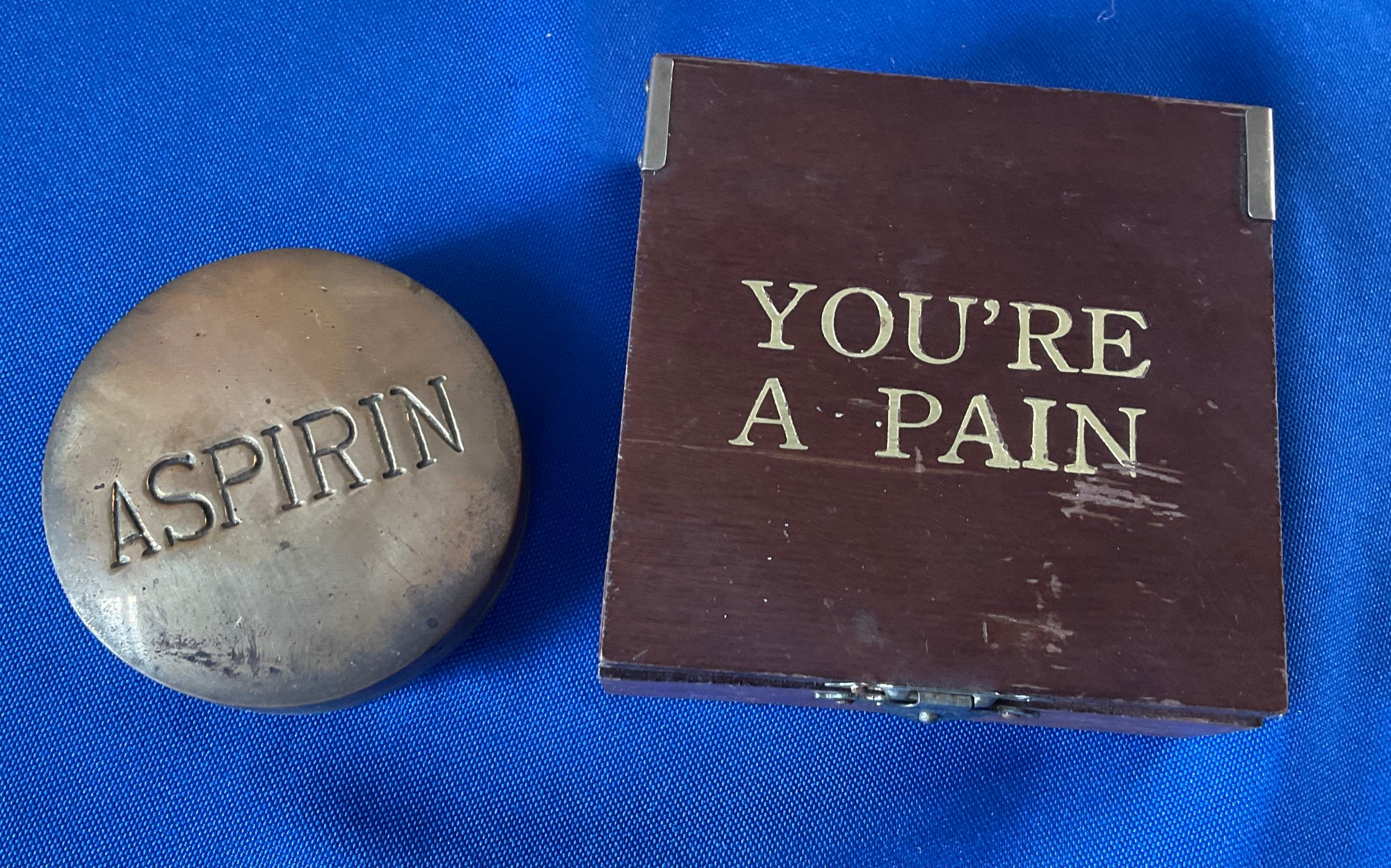 Lot 39- You're A Pain - Box With Brass Aspirin Box - Gag Gift #3780 ...