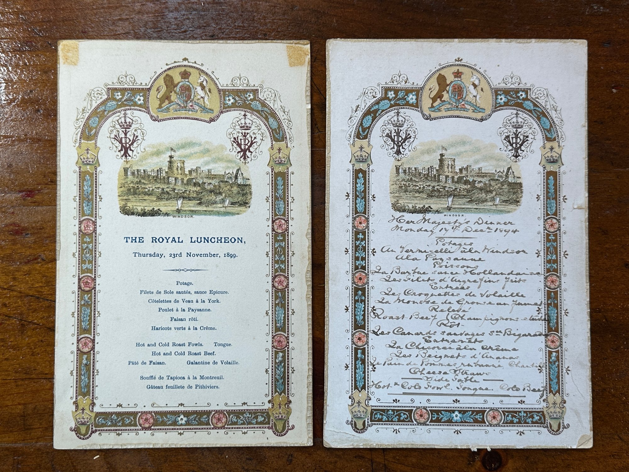 Lot 27- 1899 - The Royal Luncheon & 1894 Windsor Castle England ...
