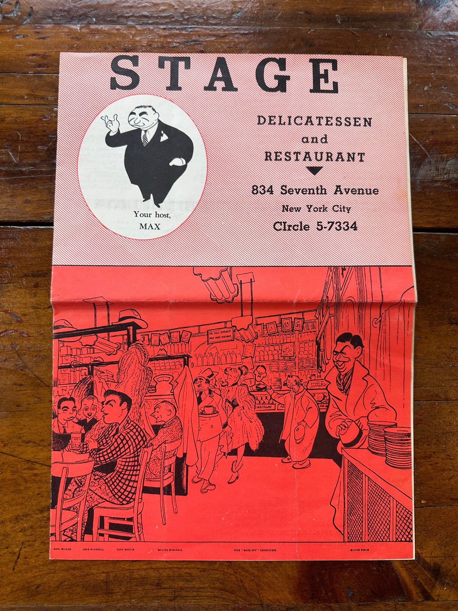 Lot 68- 1967 Stage Delicatessen & Resturant NYC - Menu - Your Host Max ...