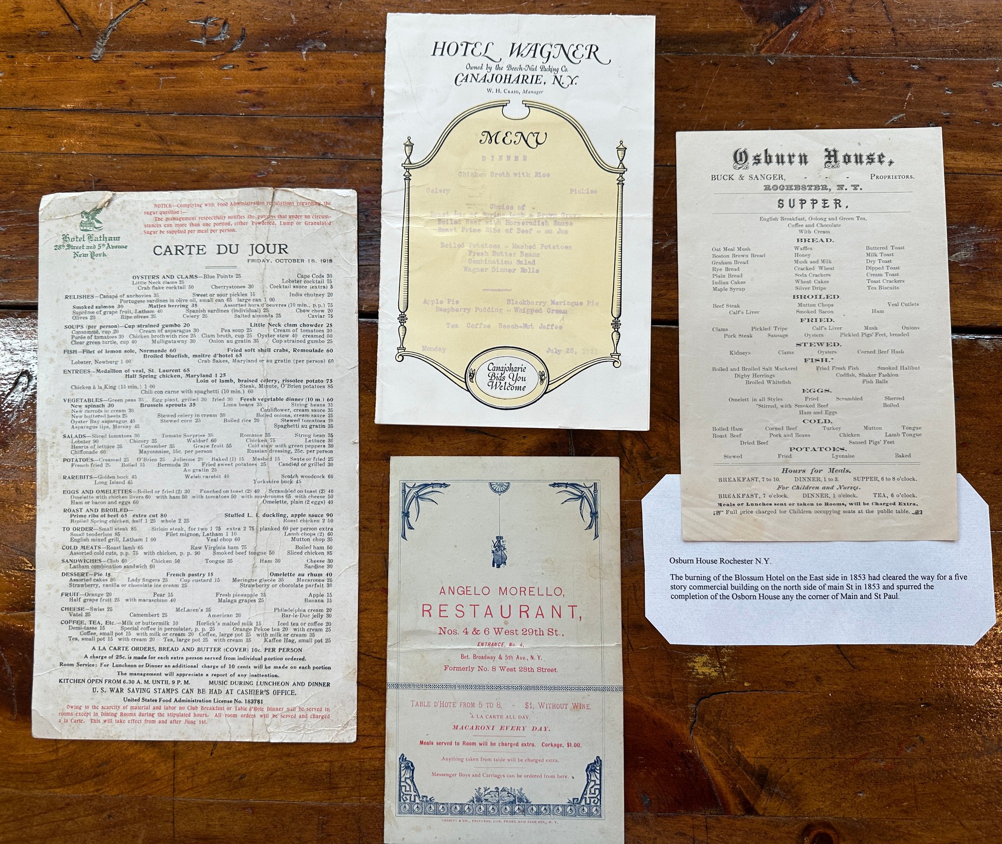 Lot 76- Late 1800s-1900s NYC Menus - Angelo Morello Broadway - Hotel ...