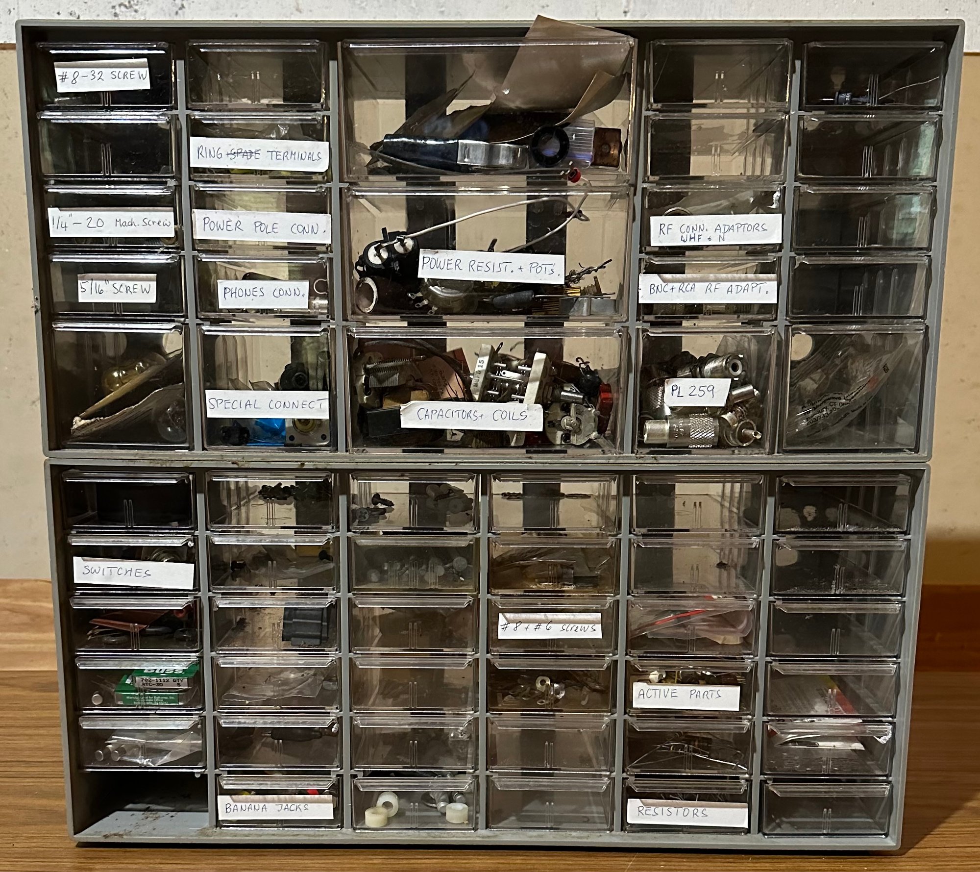 Lot 510 - 2-piece Tool Storage Bin With Misc. Ham Radio Accessories ...