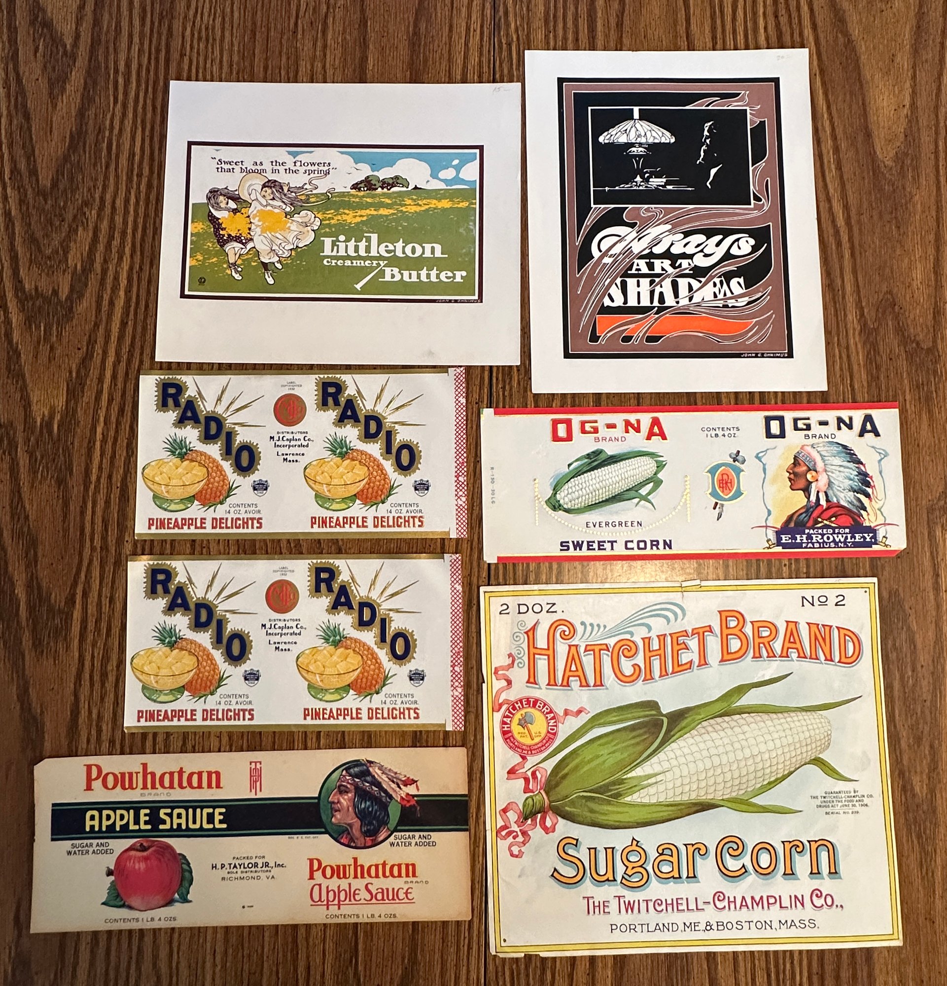 Lot 351 - Early 1900s Wood Crate & Can Fruit Vegetables Corn Labels ...