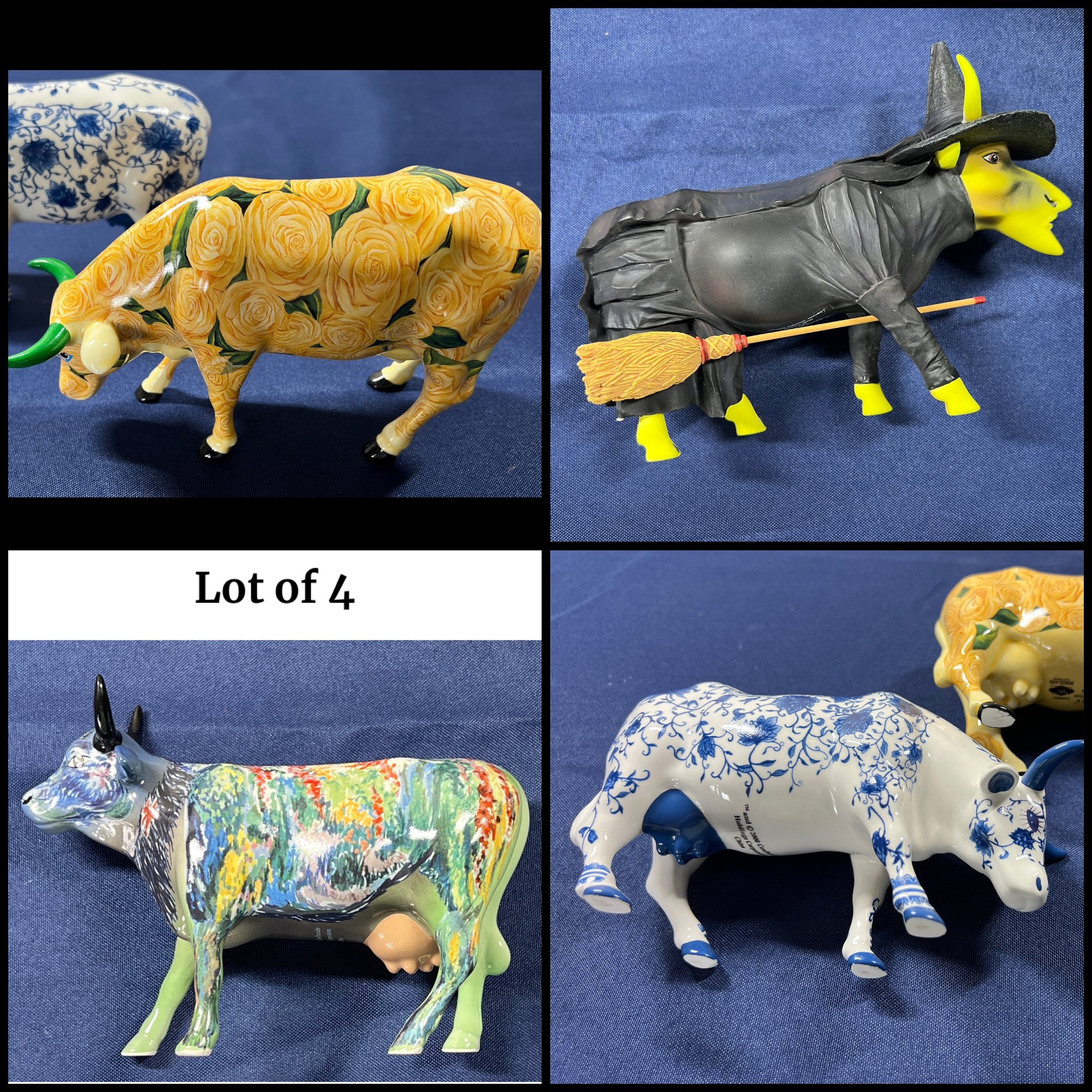 Lot 405 - Y2K 2000 Cow Parade Lot Of 4 Decorative Cows Each With A ...