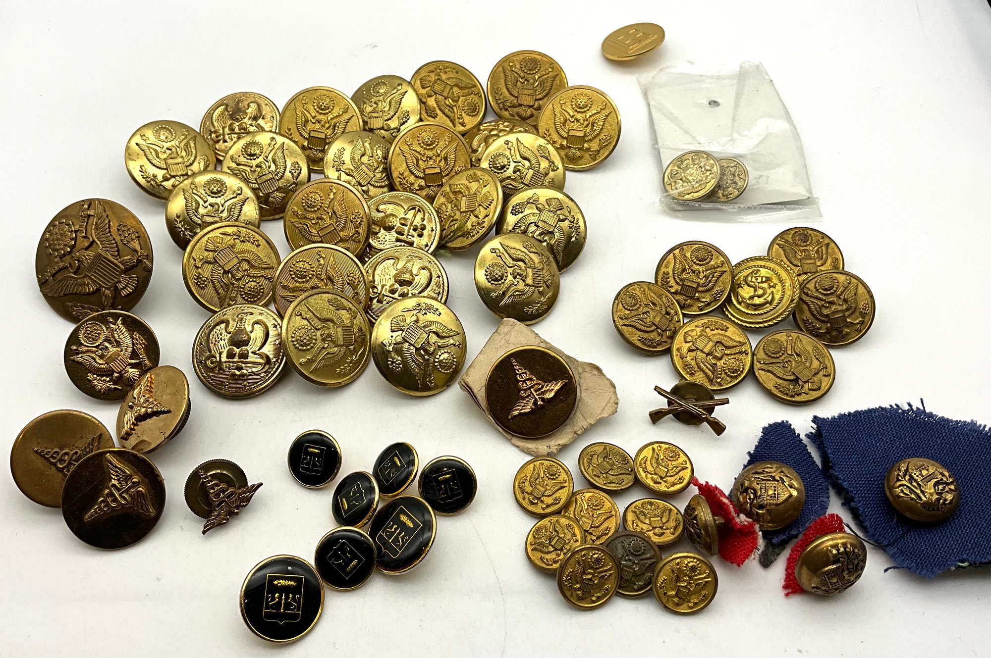 Lot 3SES- WW2 US Army Medical - Military Officer Uniform Button Lot ...