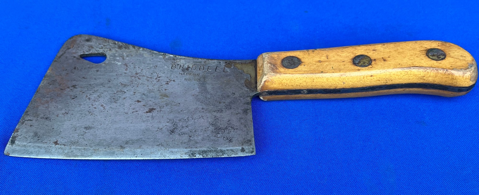 Lot 709- WOW! Briddell Meat Cleaver - Antique Kitchen Knife - Made In ...