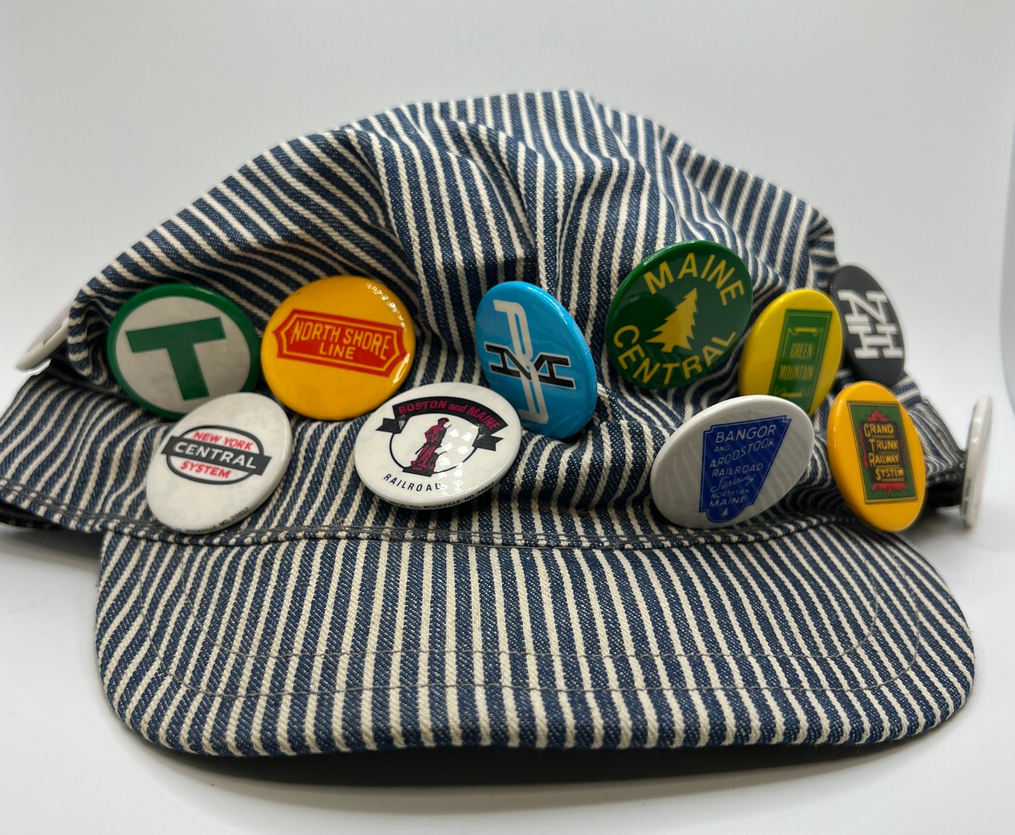 Lot 39 - CHOO CHOO! Engineer Railroad Cap With Several Collectors Pins ...