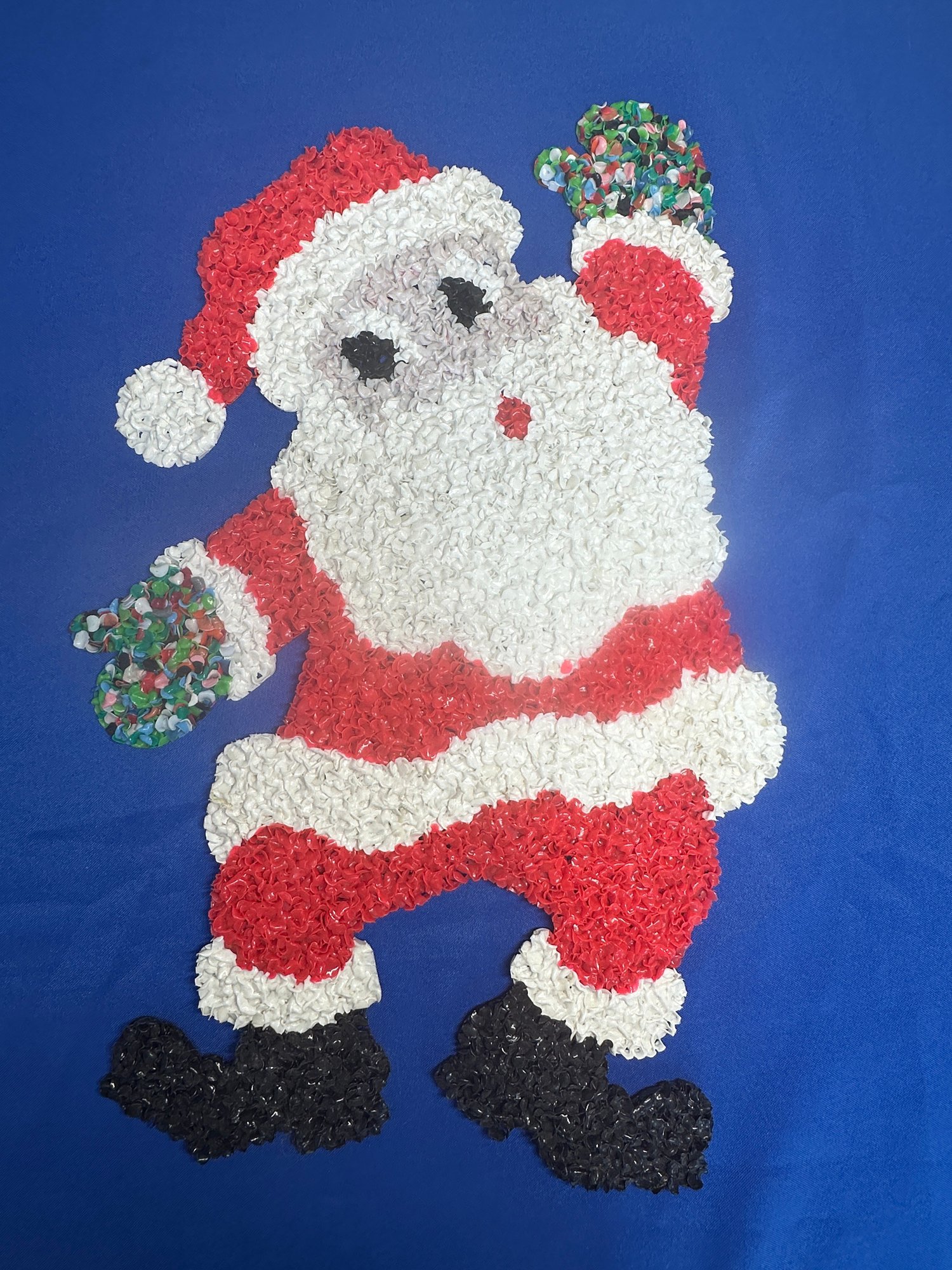 Lot 301SES - Large Joyful Santa Claus - Vintage 1970s Textured Popcorn ...