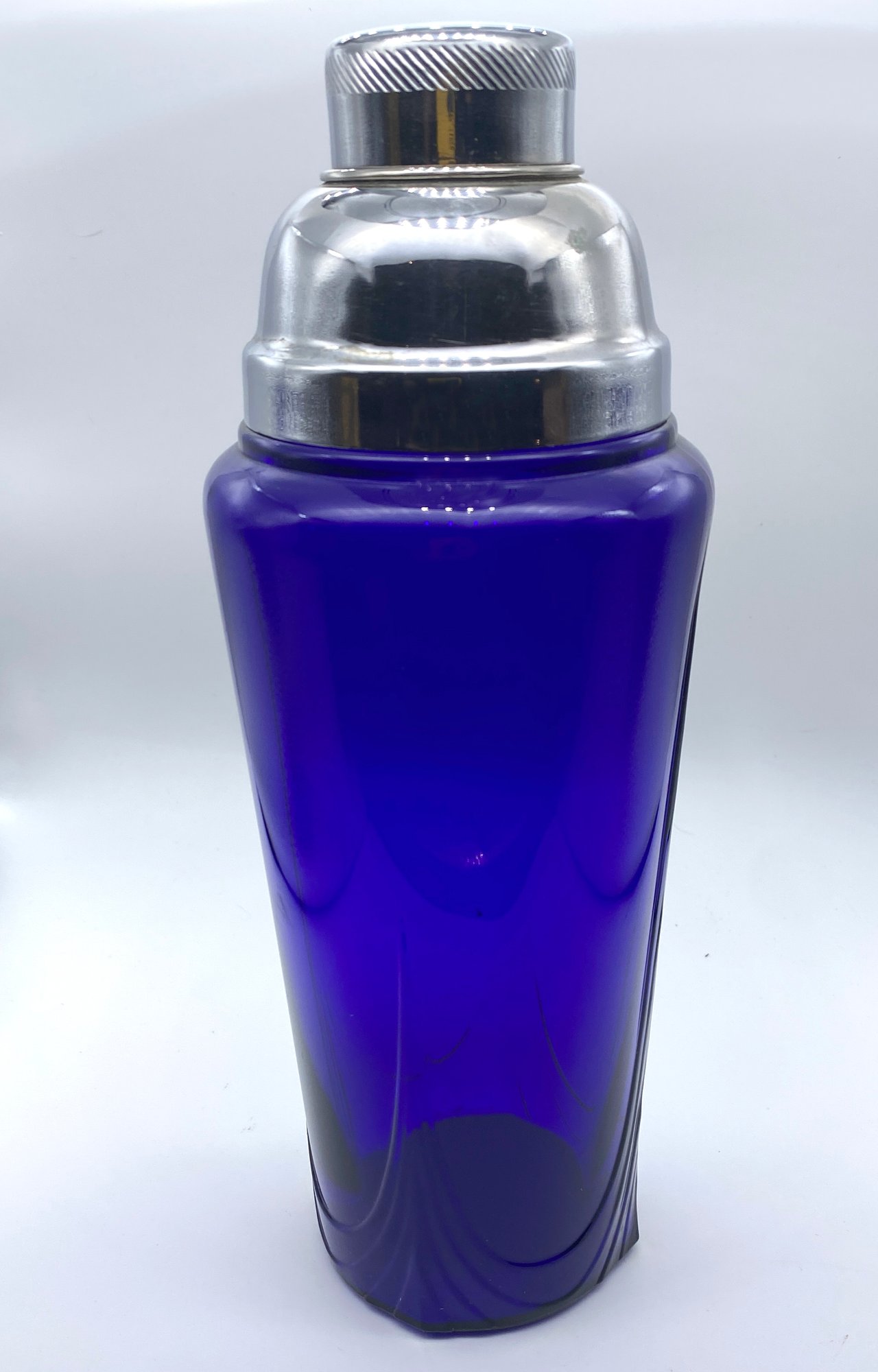 Lot 65A SES - Stunning Vintage Cobalt Blue Glass & Chrome Bar Cocktail ...